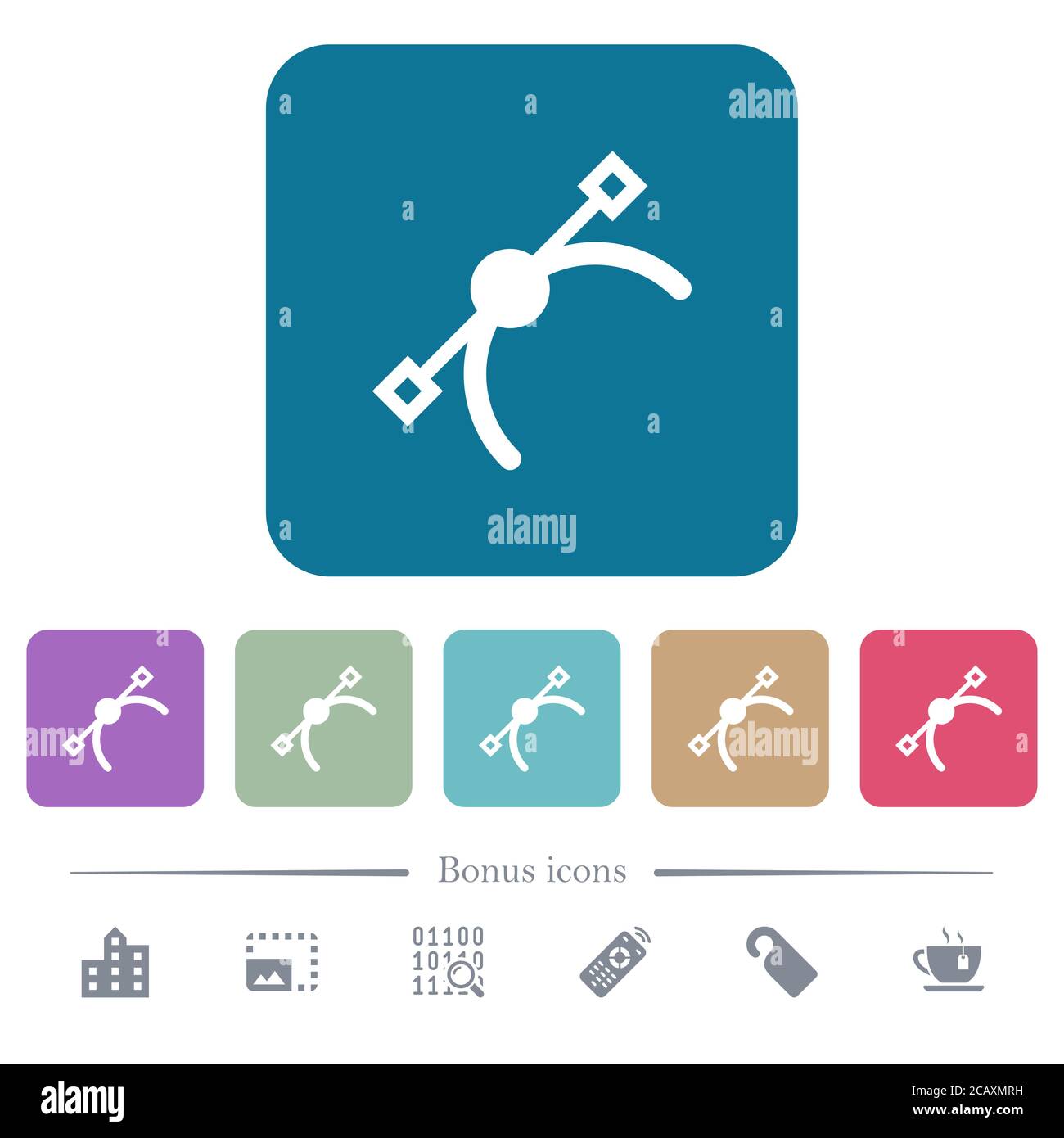 Vector symbol white flat icons on color rounded square backgrounds. 6 ...