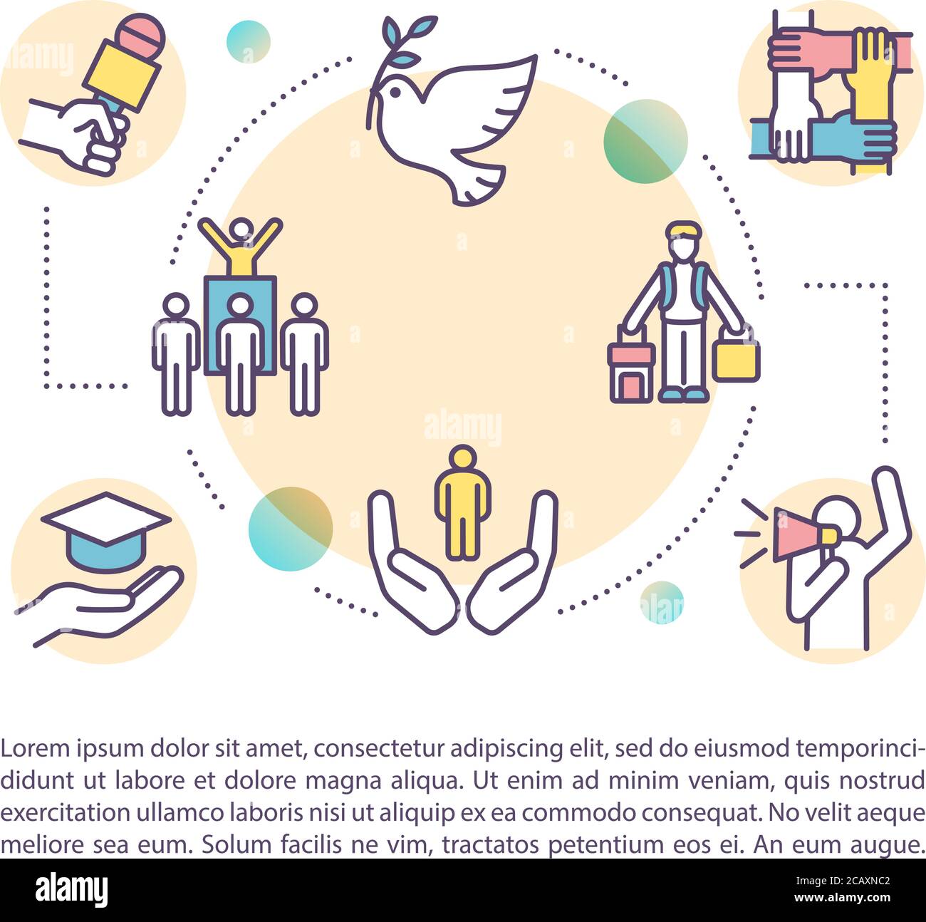 Fundamental freedoms concept icon with text. Human rights. Freedom to ...