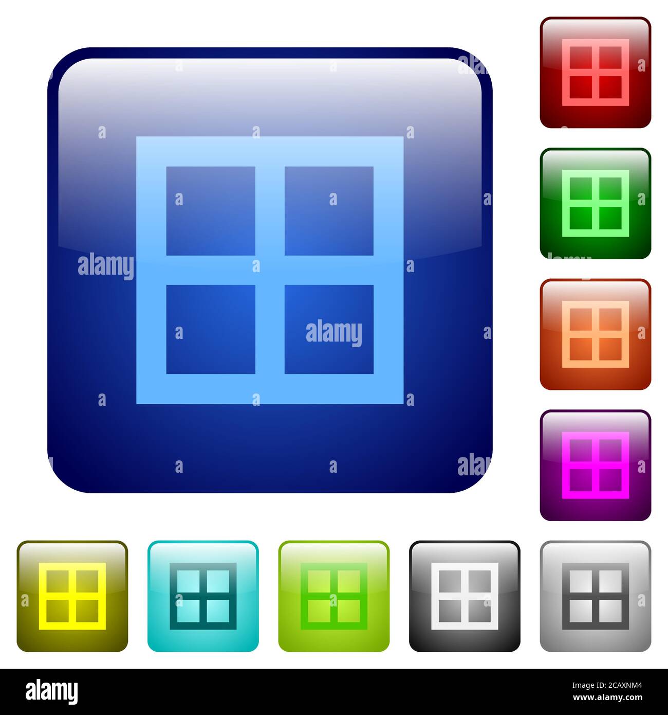 All Borders Icons In Rounded Square Color Glossy Button Set Stock Vector Image And Art Alamy 