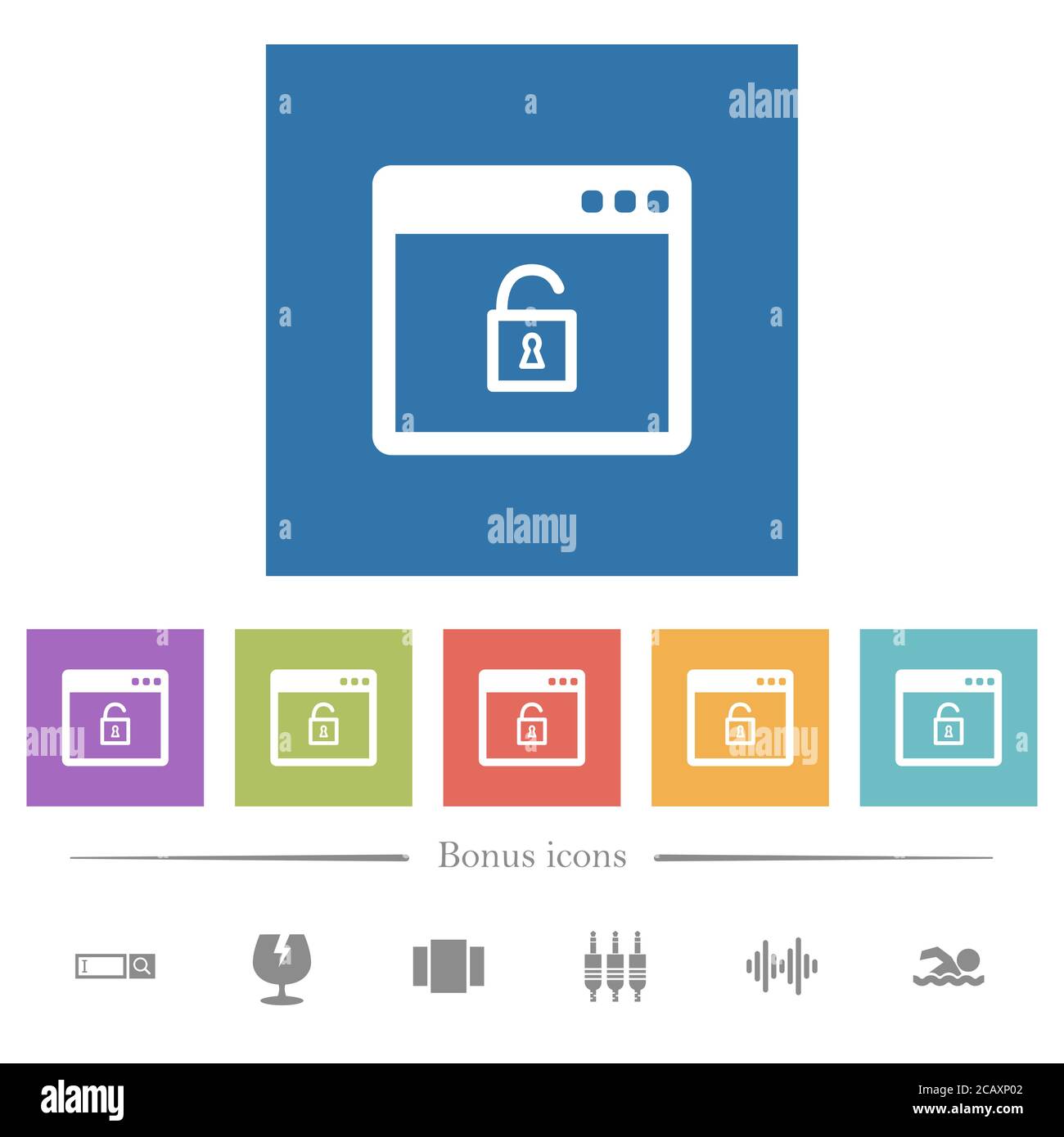 Unlock application flat white icons in square backgrounds. 6 bonus ... Unlock application flat white icons in square backgrounds. 6 bonus ...