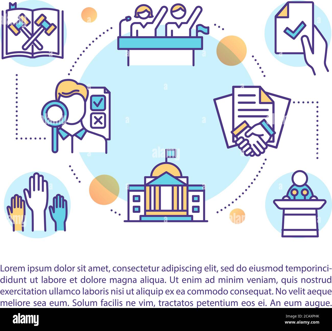 Legislative documents concept icon with text. Elections. Political ...