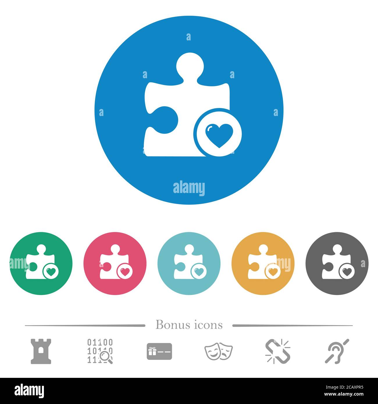 Favorite plugin flat white icons on round color backgrounds. 6 bonus ...