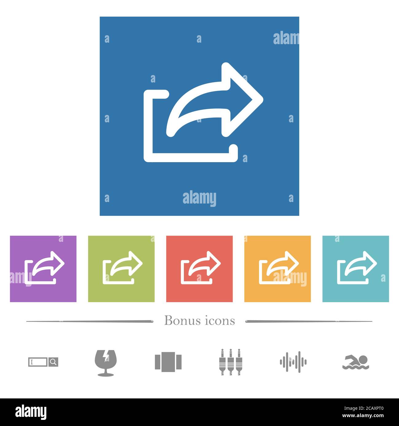 Export symbol flat white icons in square backgrounds. 6 bonus icons ...