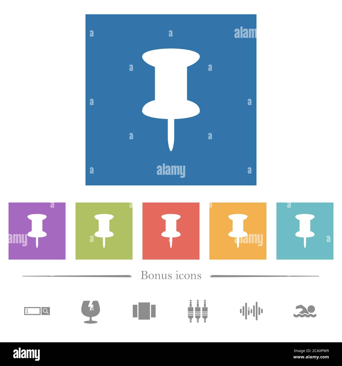 Push pin flat white icons in square backgrounds. 6 bonus icons included ... Push pin flat white icons in square backgrounds. 6 bonus icons included ...