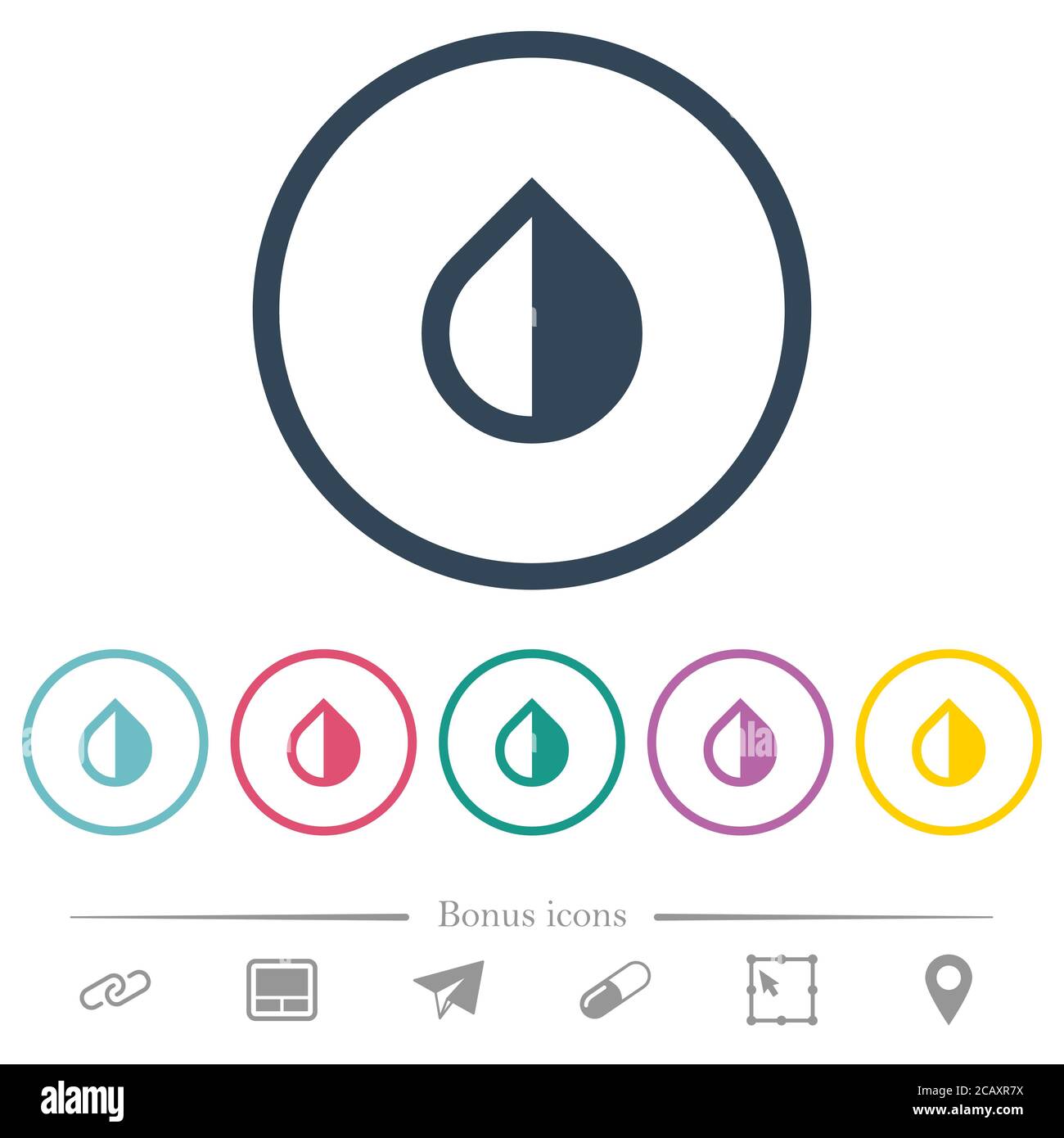 Invert colors flat color icons in round outlines. 6 bonus icons ...