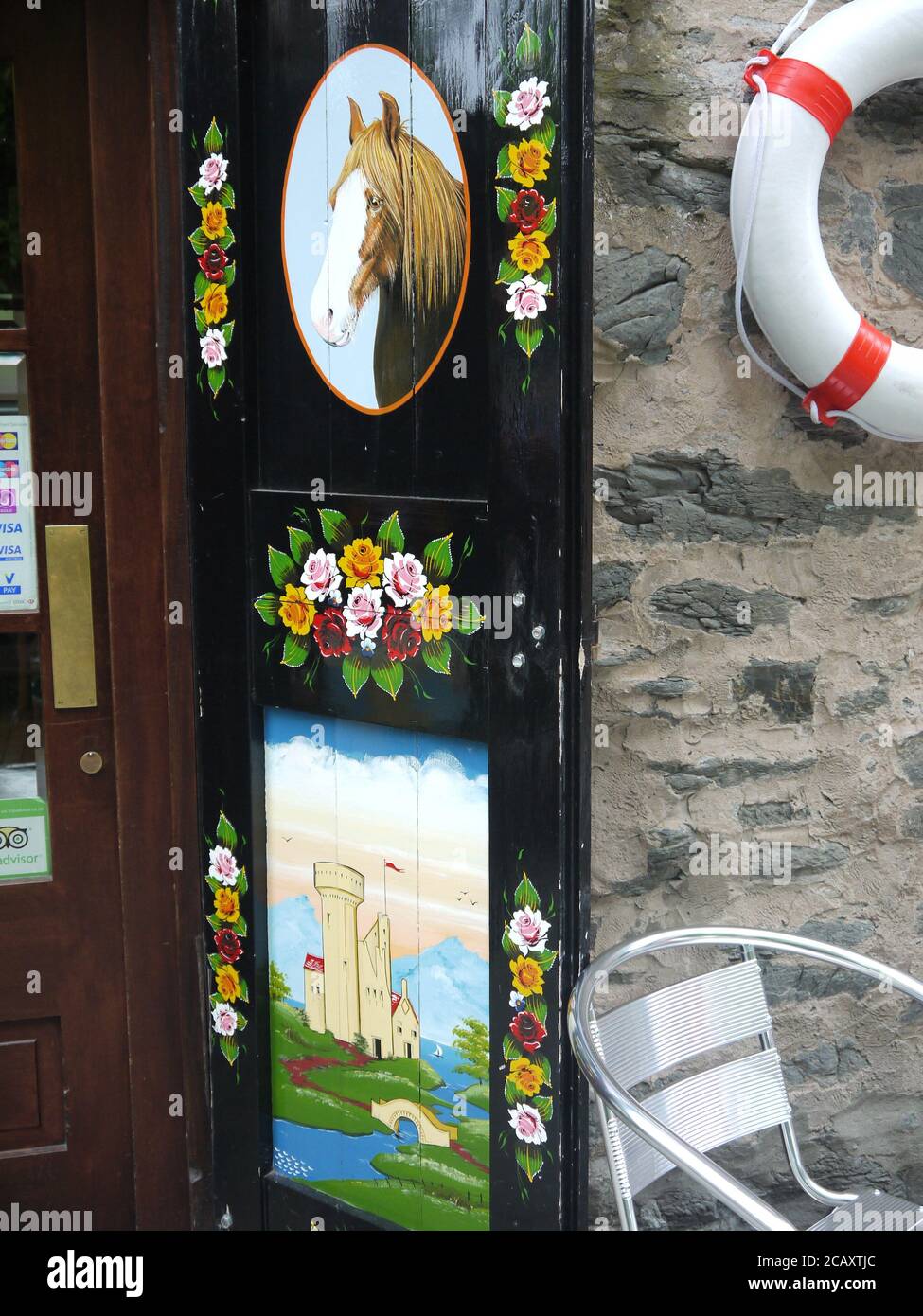 Hand Painted Post in Britain Stock Photo - Alamy