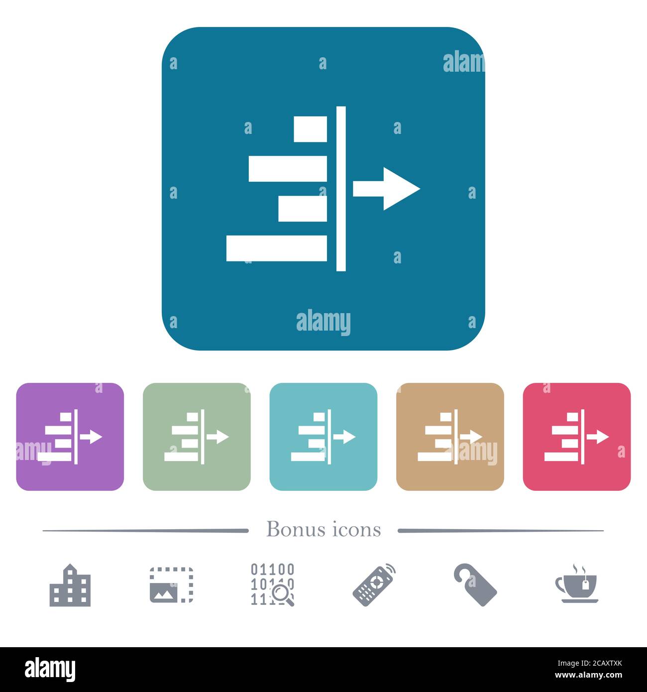 Decrease right indentation of content white flat icons on color rounded square backgrounds. 6 ...