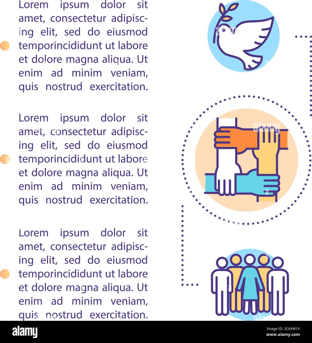 Three generations of human rights concept icon with text. Civil and ...