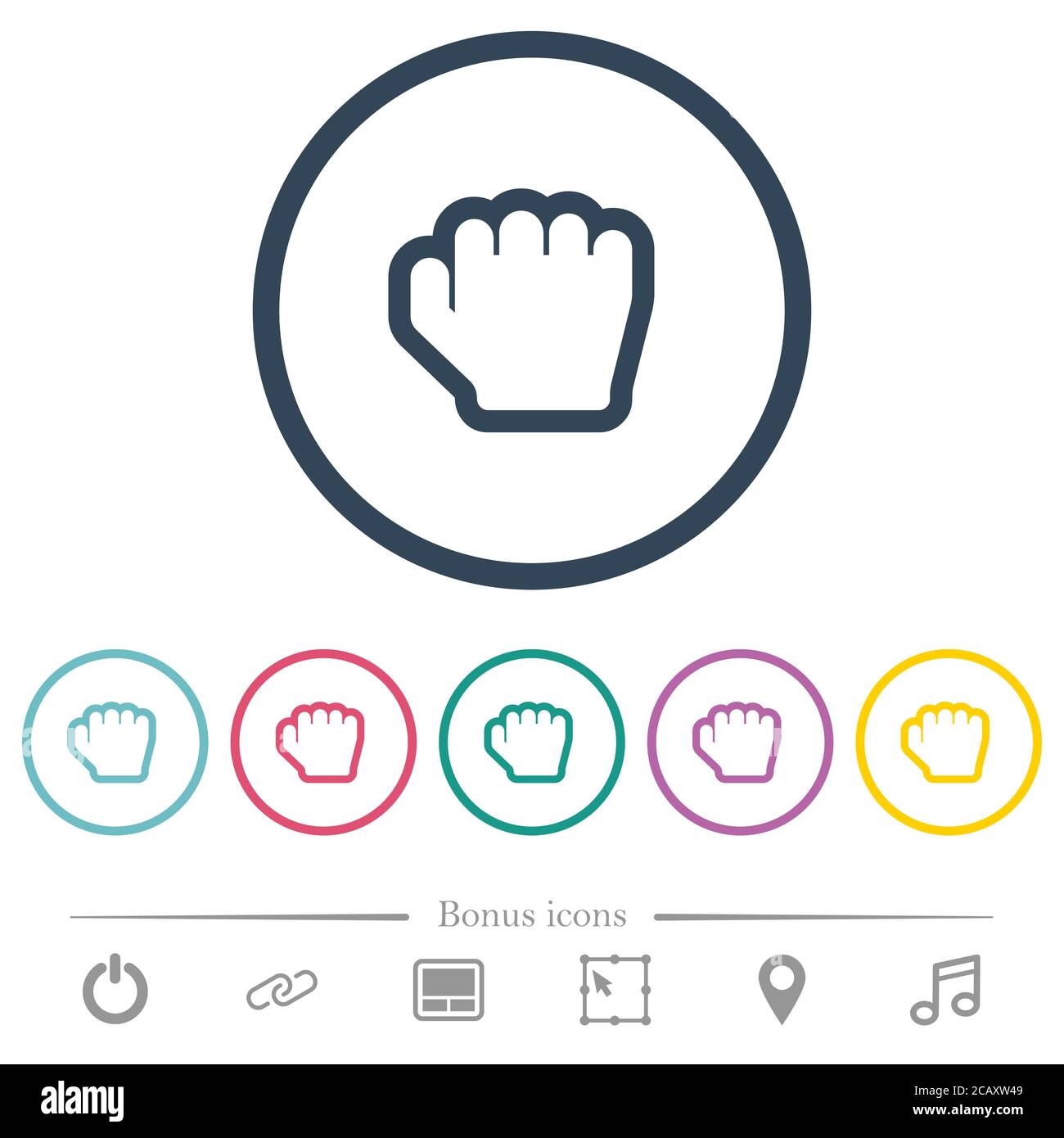 Grab cursor flat color icons in round outlines. 6 bonus icons included ...