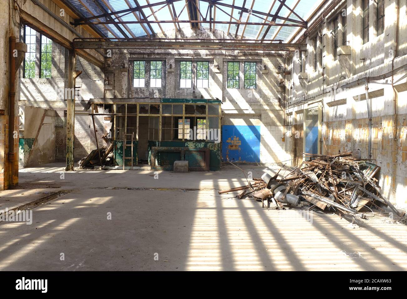 Abandoned industrial warehouse building on old industrial park called ...