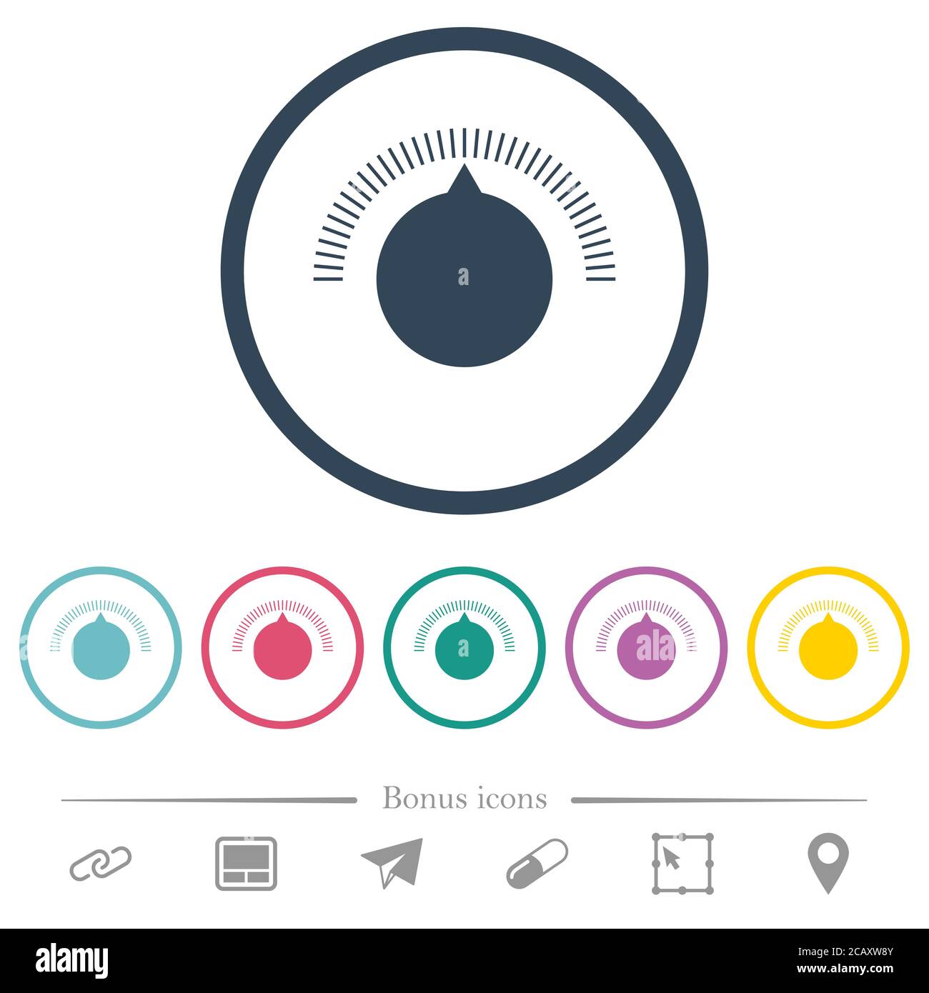 Volume control flat color icons in round outlines. 6 bonus icons included Stock Vector Image ...