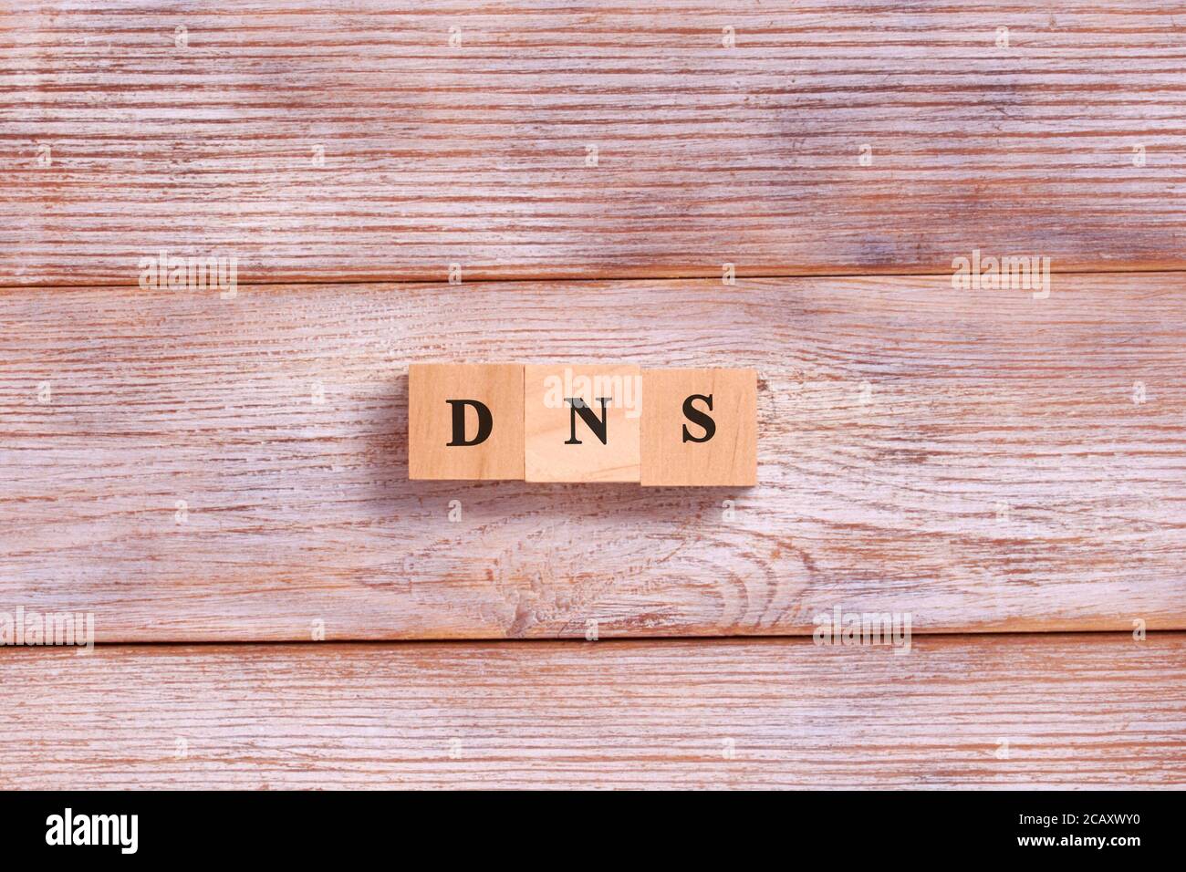 Dns Word Letters On Wooden Blocks Domain Name System Network Web