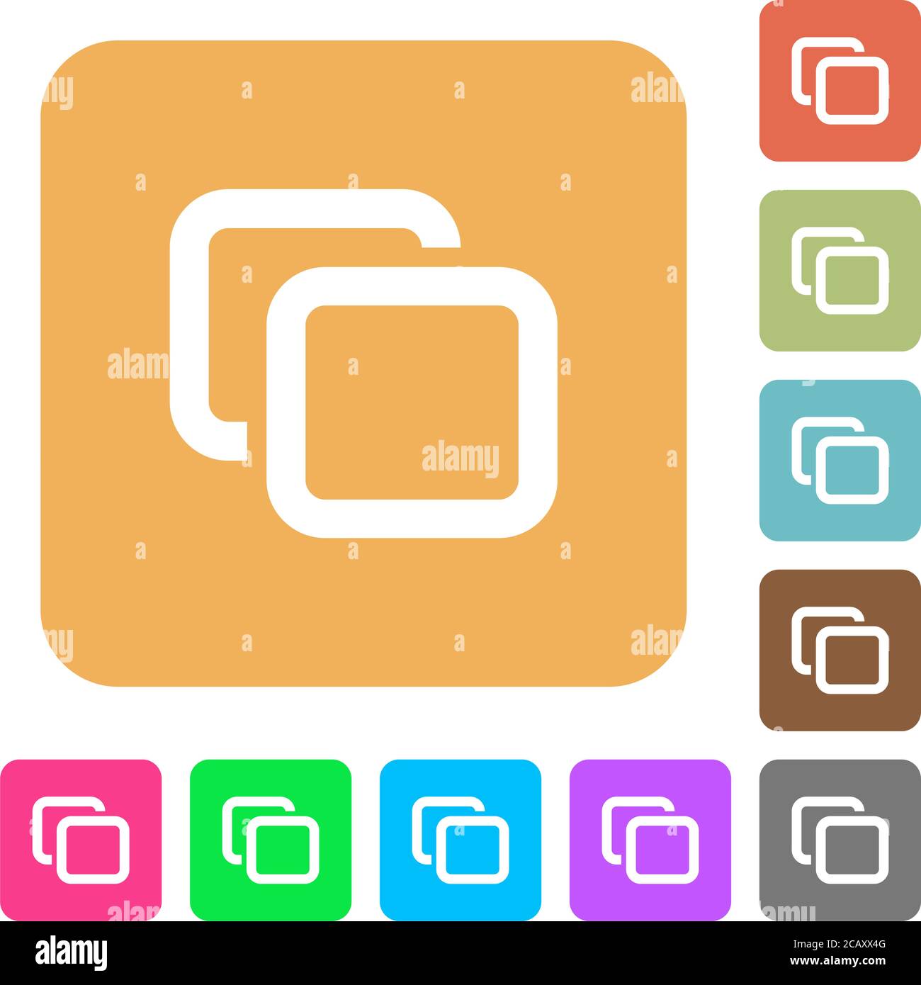 Tabs flat icons on rounded square vivid color backgrounds Stock Vector ...