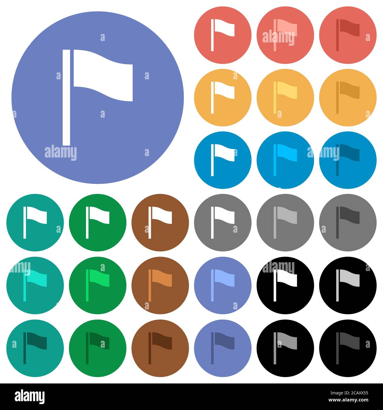 Flag multi colored flat icons on round backgrounds. Included white ...