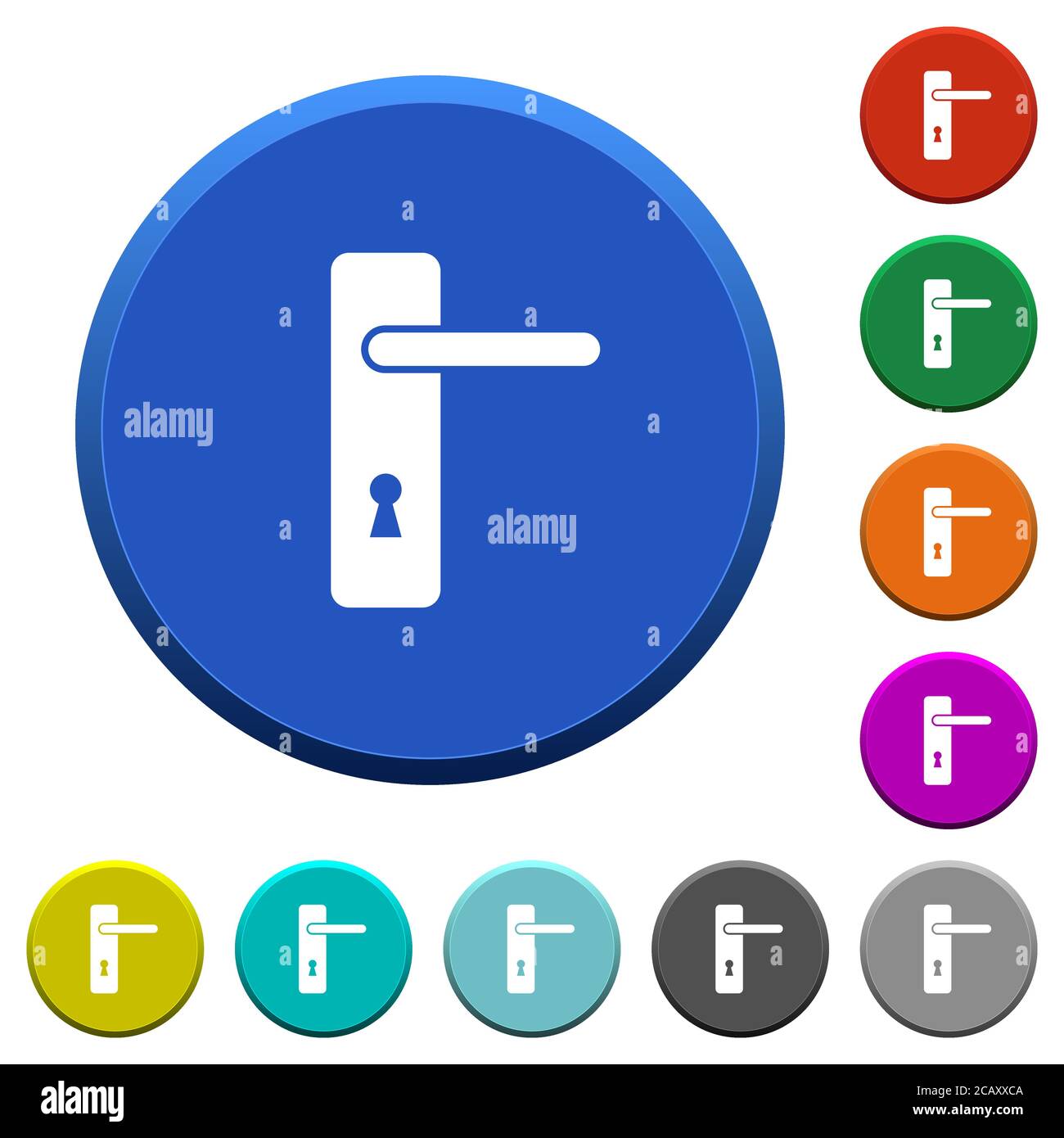 Right handed simple door handle round color beveled buttons with smooth ...