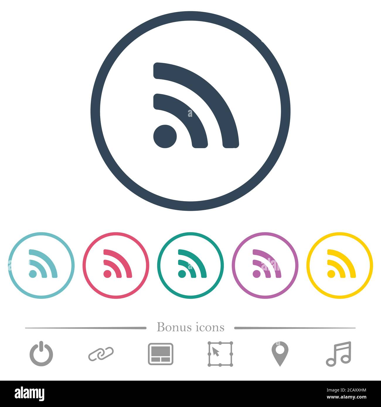 Radio signal flat color icons in round outlines. 6 bonus icons included Stock Vector Image & Art ...