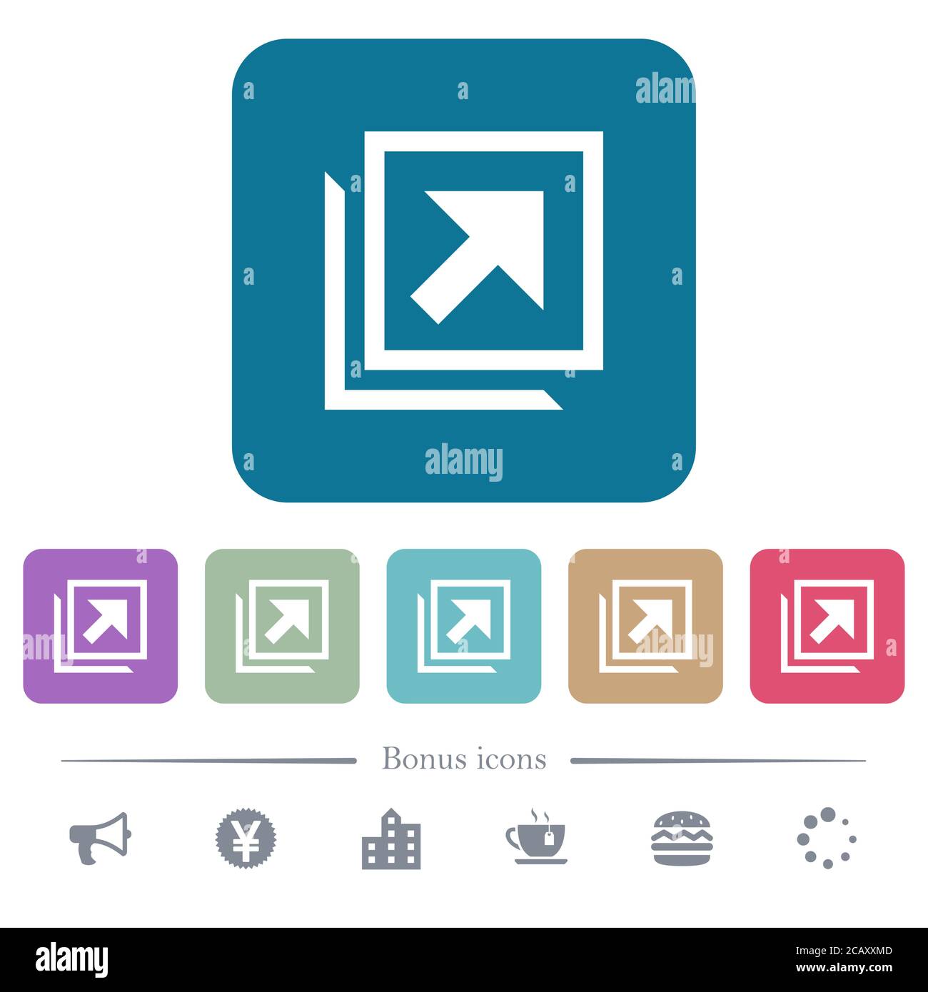 Open in new window white flat icons on color rounded square backgrounds ...
