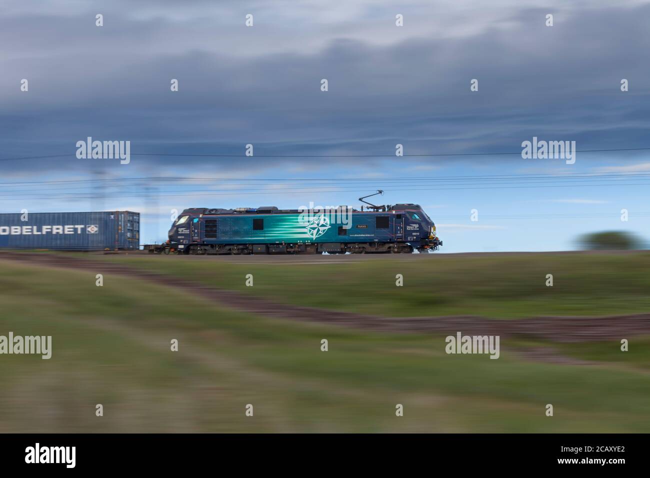 Direct Rail Services class 88 bi mode Electric locomotive 88010 panned ...