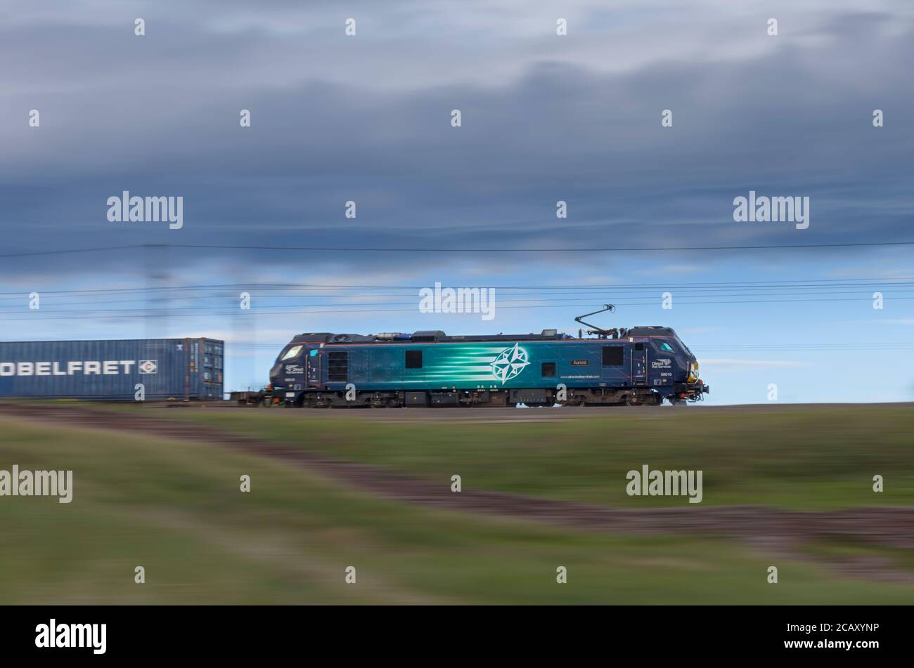 Direct Rail Services class 88 bi mode Electric locomotive 88010 panned ...