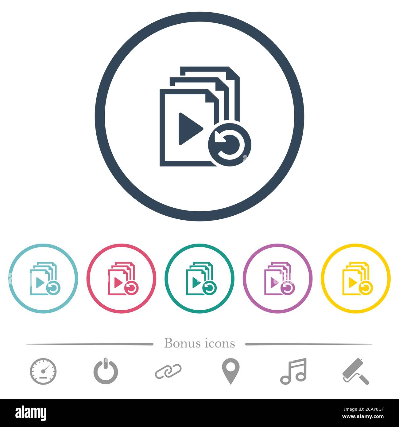 Undo last playlist operation flat color icons in round outlines. 6 ...
