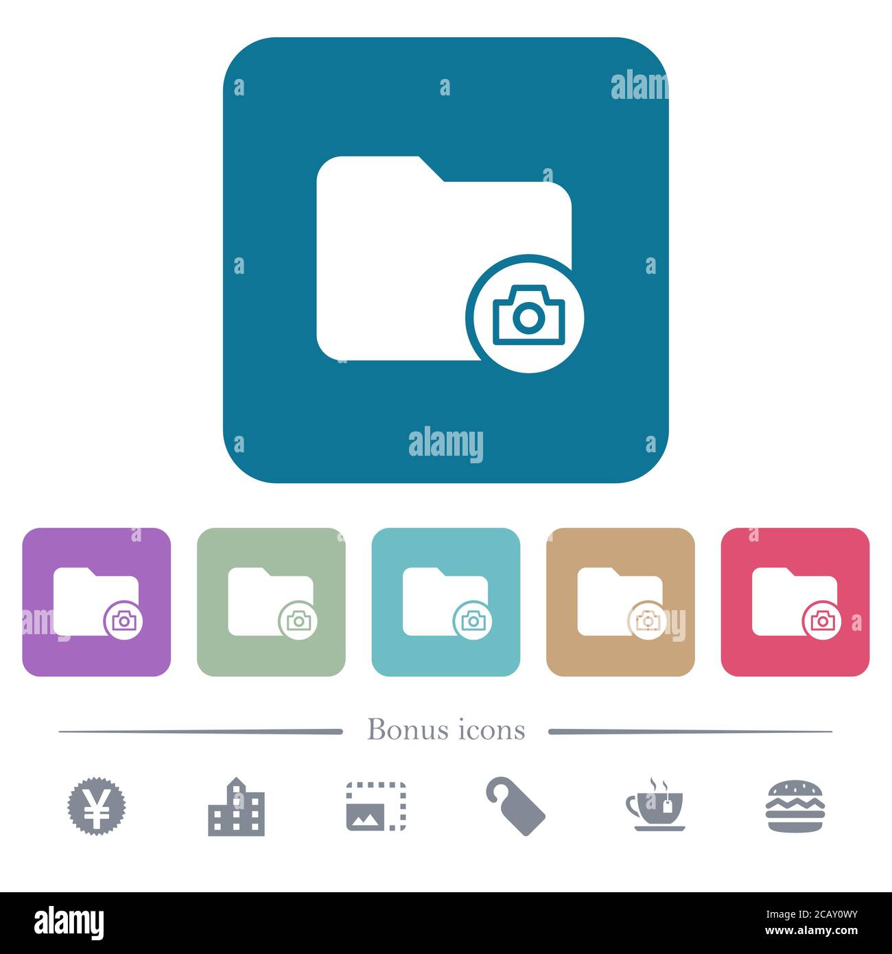 Directory snapshot white flat icons on color rounded square backgrounds ...