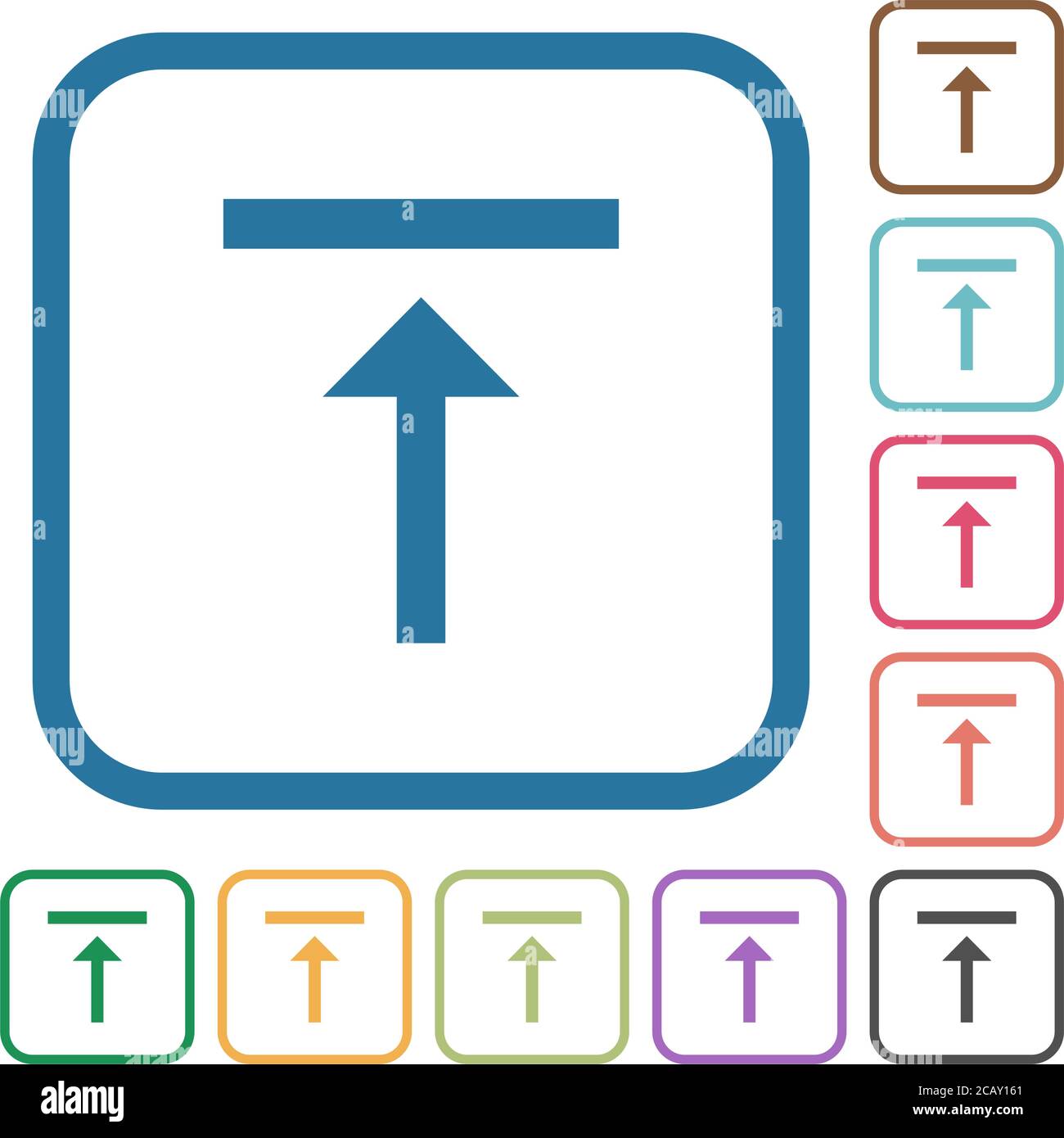 Vertical align top simple icons in color rounded square frames on white background Stock Vector ...