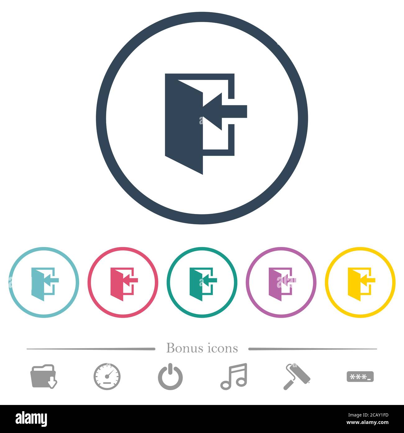 Enter flat color icons in round outlines. 6 bonus icons included Stock ...