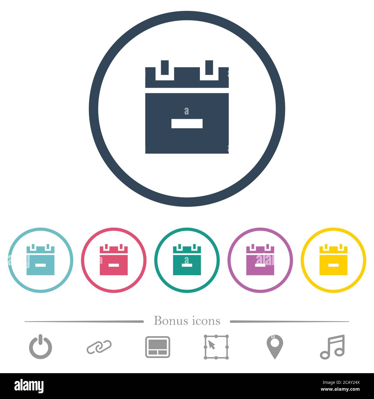 Remove schedule item flat color icons in round outlines. 6 bonus icons ...
