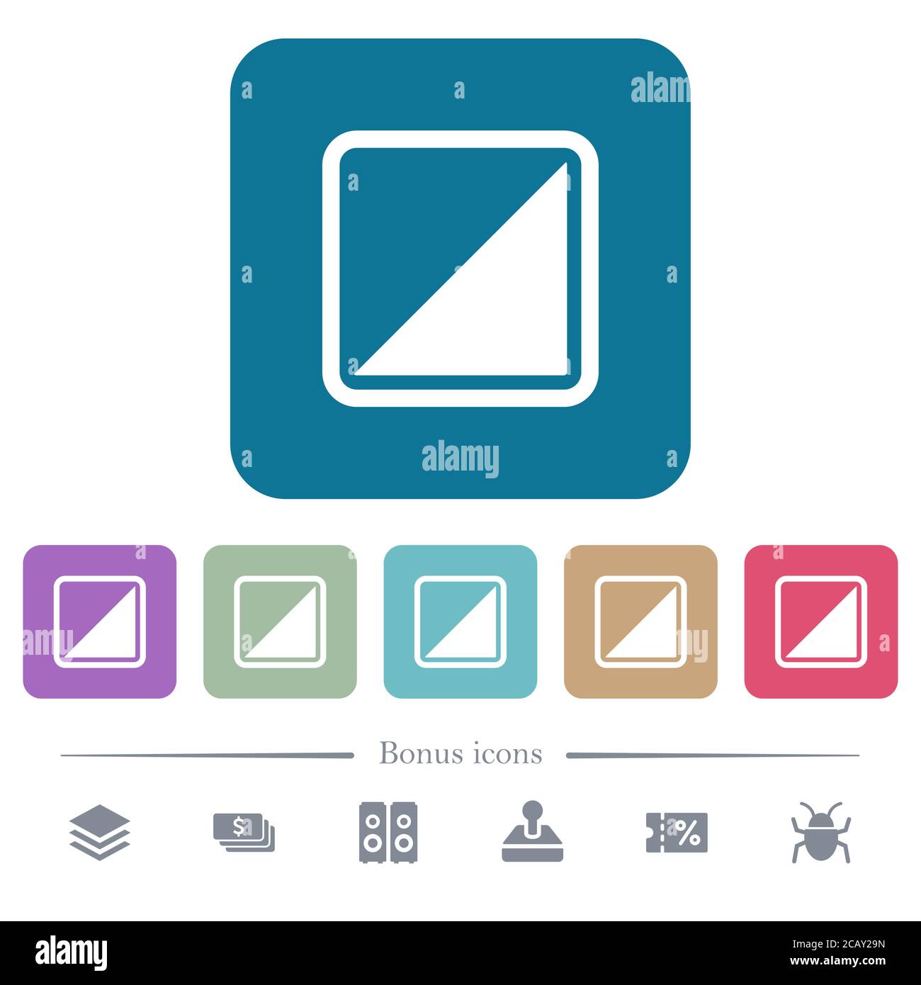 Invert object white flat icons on color rounded square backgrounds. 6 ...