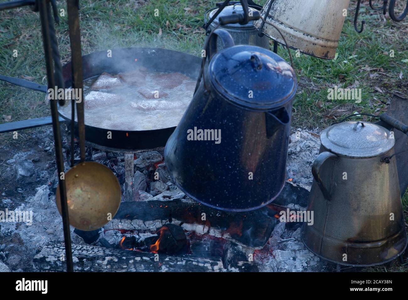 Coffee Pot on an Open Fire Stock Photo - Alamy
