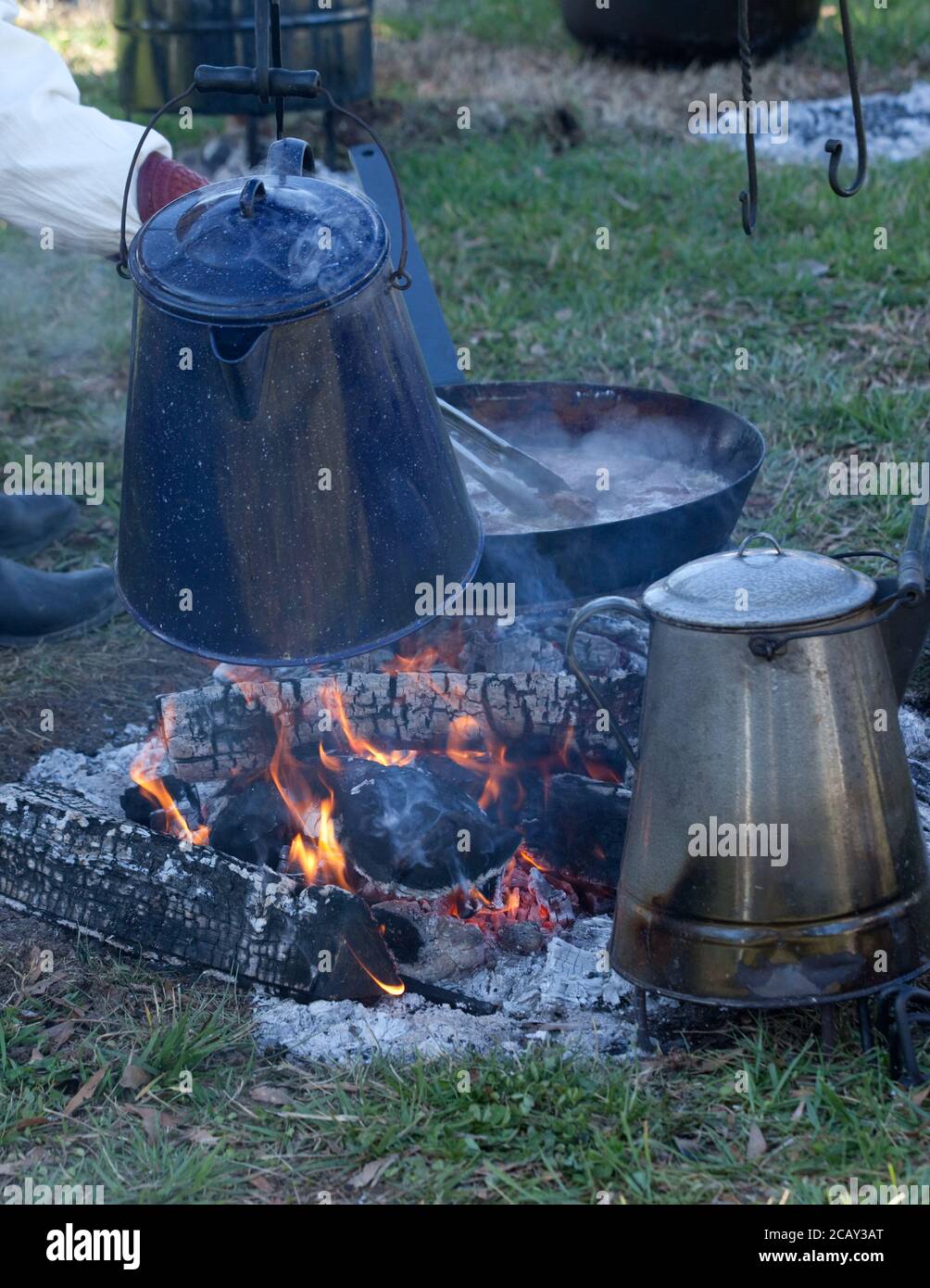 Coffee Pot on an Open Fire Stock Photo - Alamy
