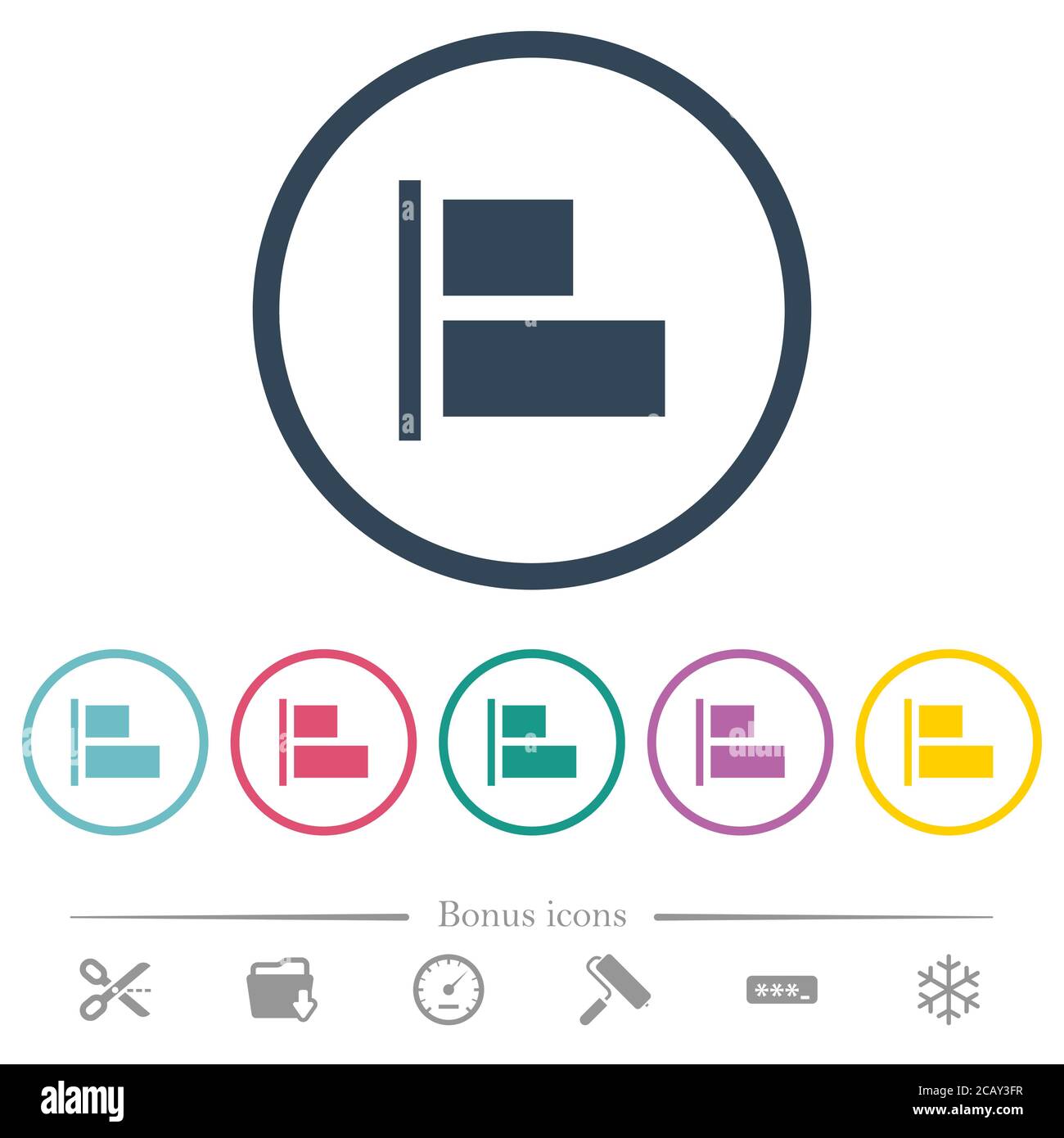 Align to left flat color icons in round outlines. 6 bonus icons included Stock Vector Image ...