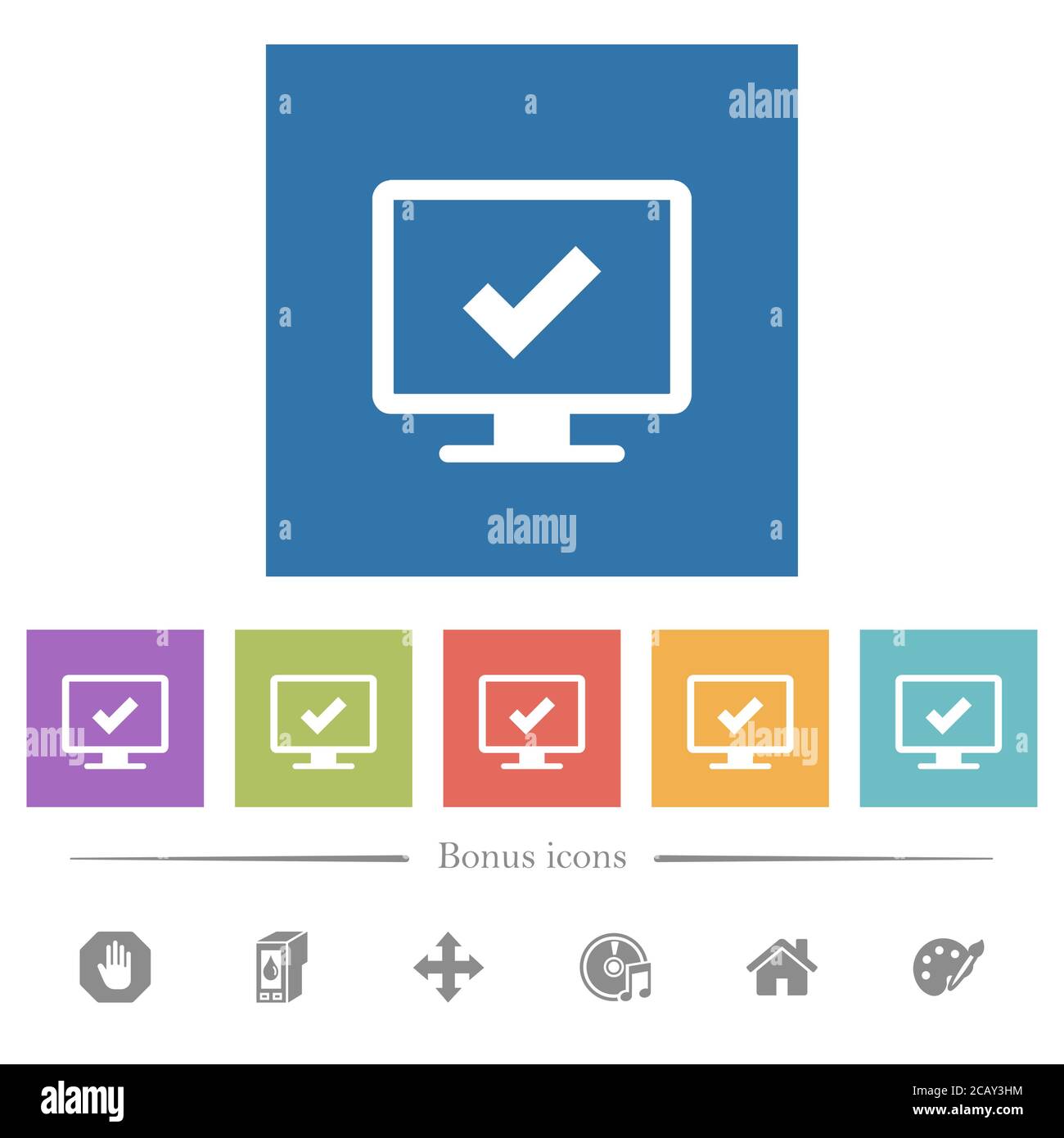 Accept display settings flat white icons in square backgrounds. 6 bonus ...