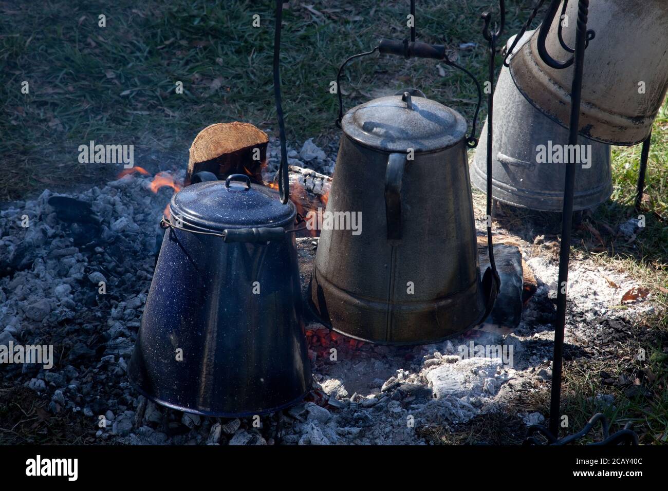 Coffee Pot on an Open Fire Stock Photo - Alamy