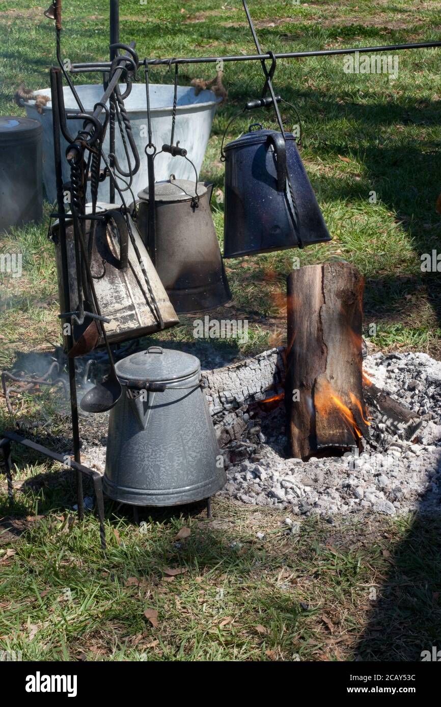 Coffee Pot on an Open Fire Stock Photo - Alamy