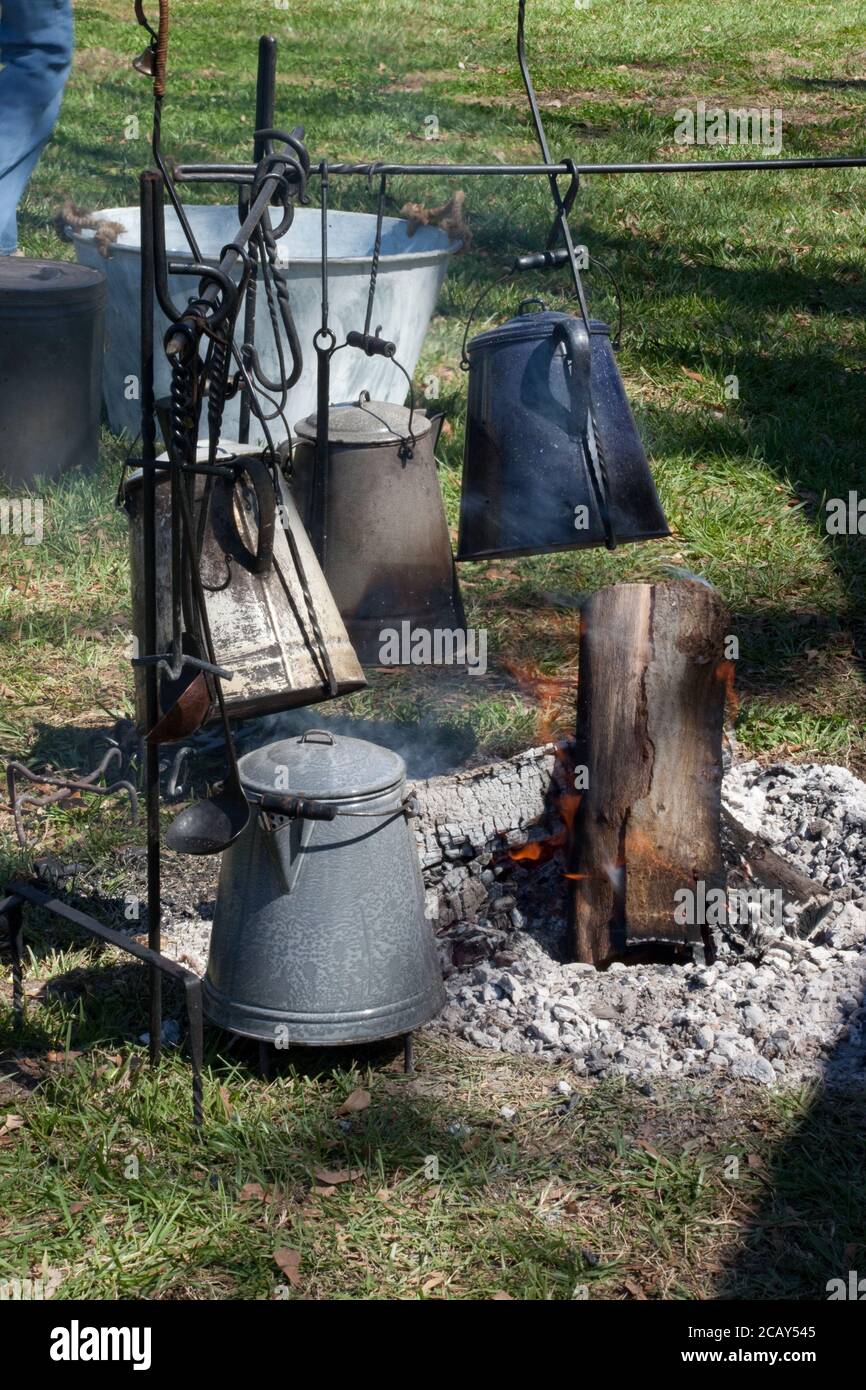 Coffee Pot on an Open Fire Stock Photo - Alamy