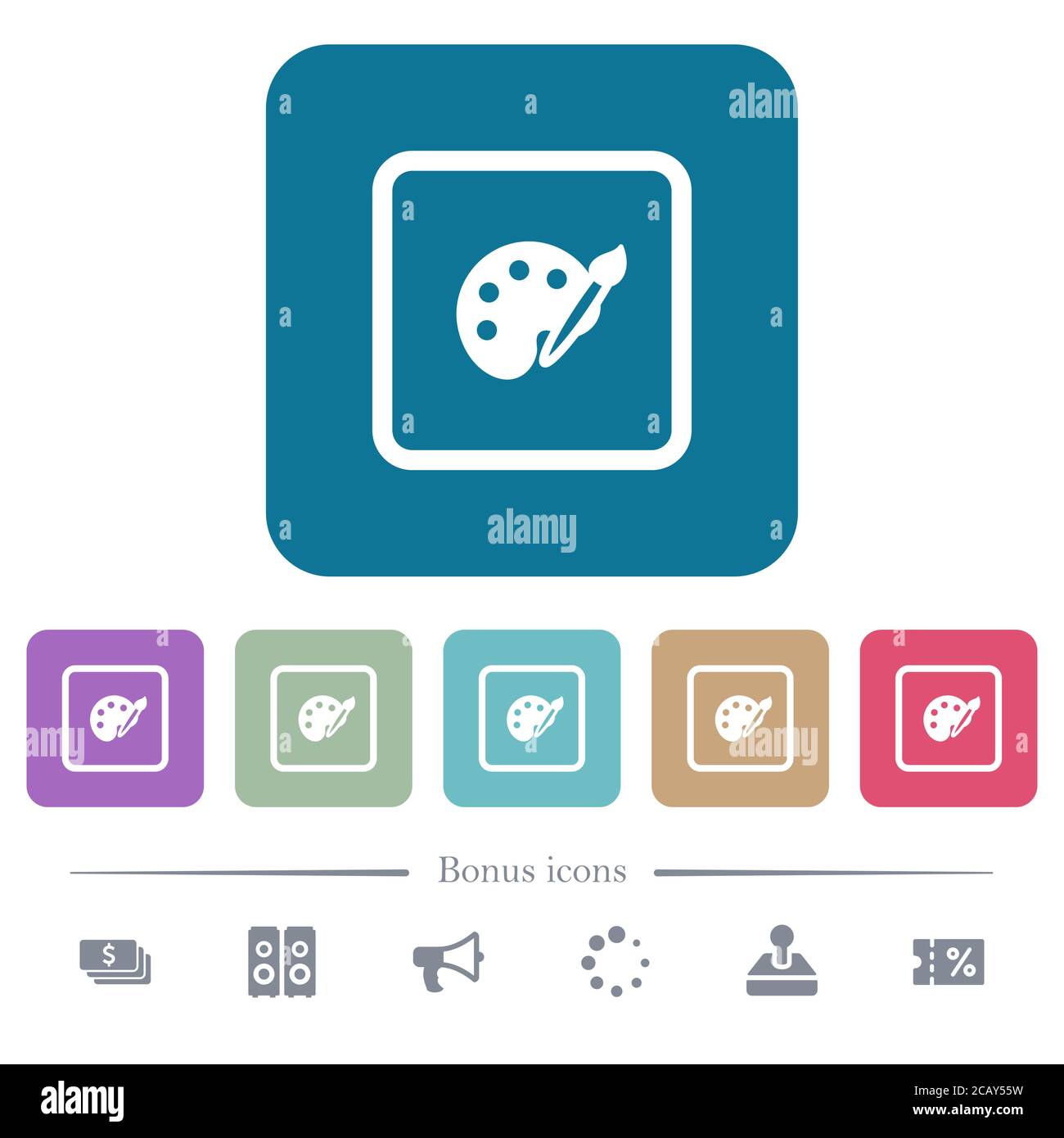 Adjust object color white flat icons on color rounded square ...