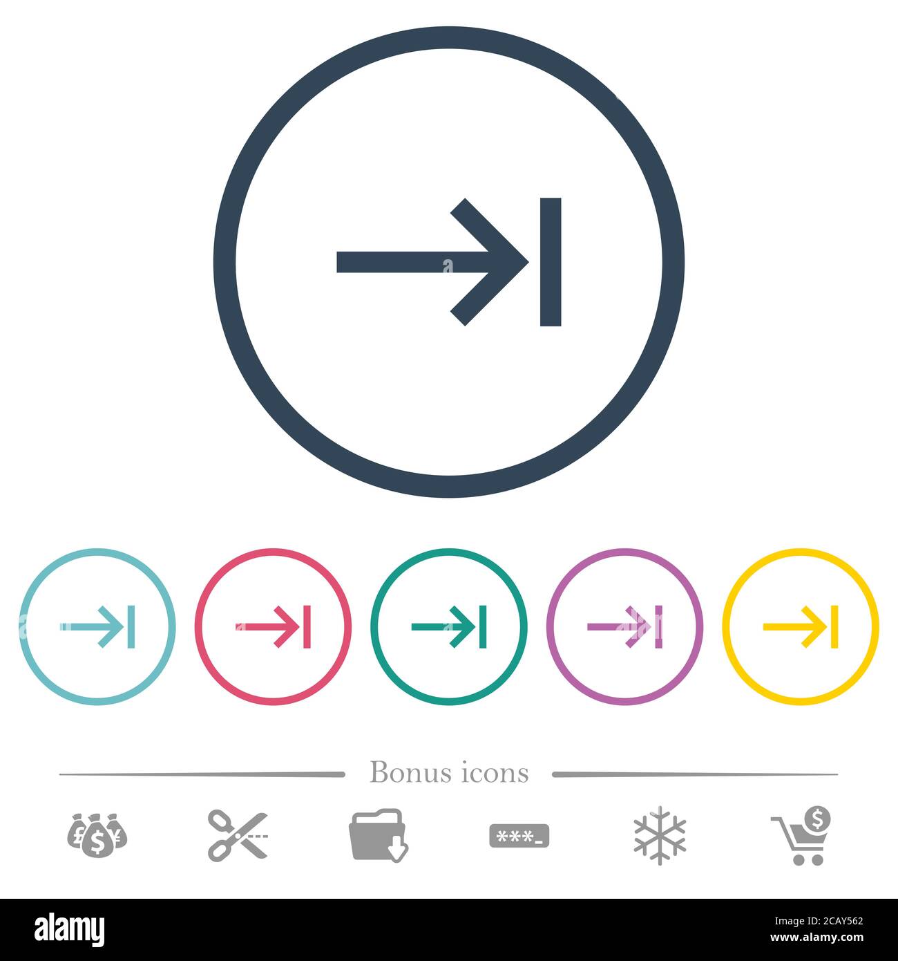 Keyboard tab flat color icons in round outlines. 6 bonus icons included ...