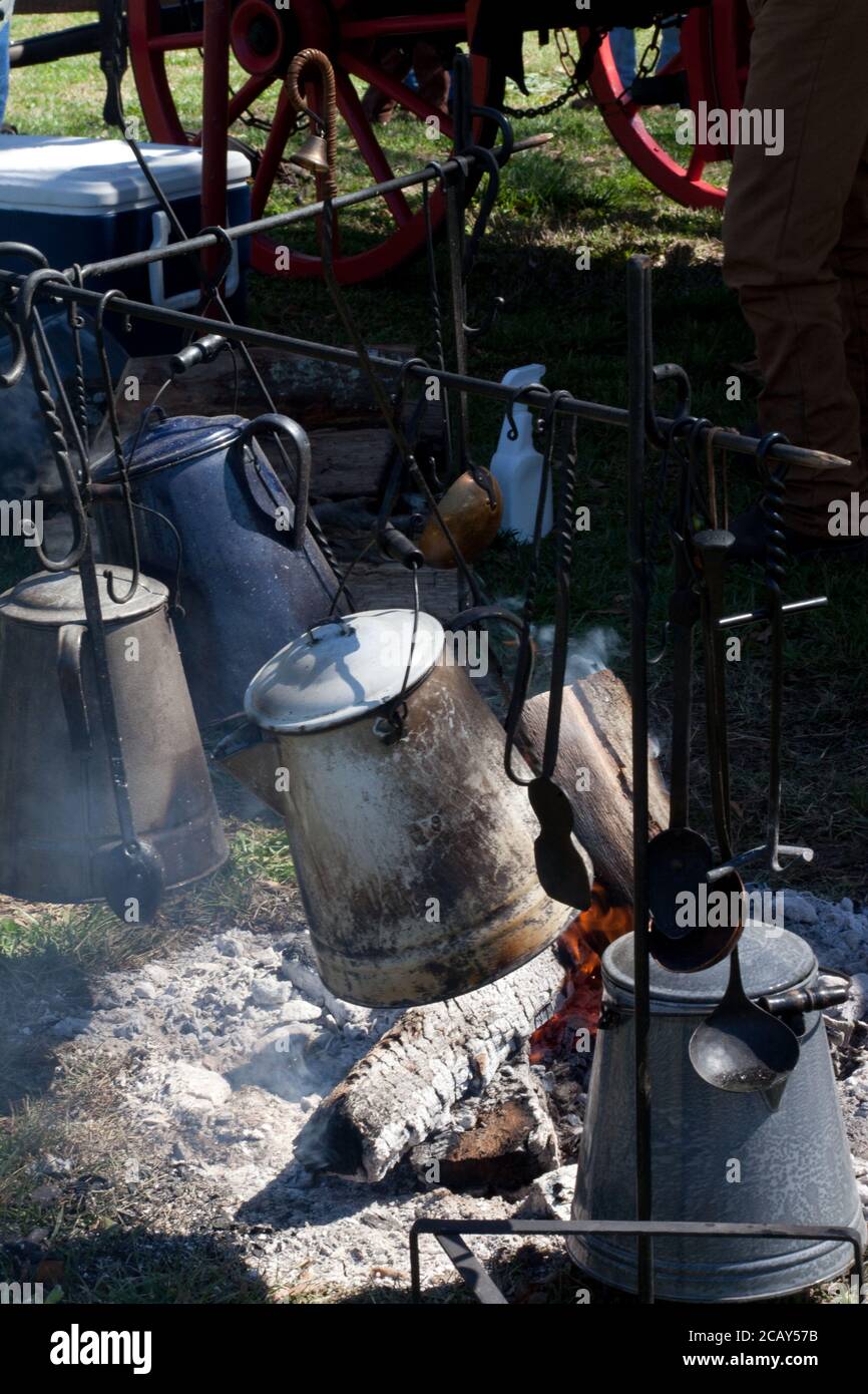 Coffee Pot on an Open Fire Stock Photo - Alamy