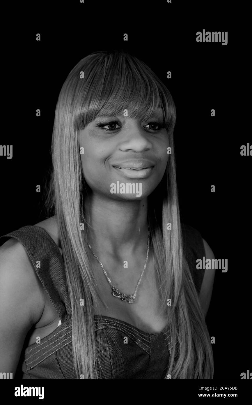 Happy Black woman with a smile Stock Photo - Alamy