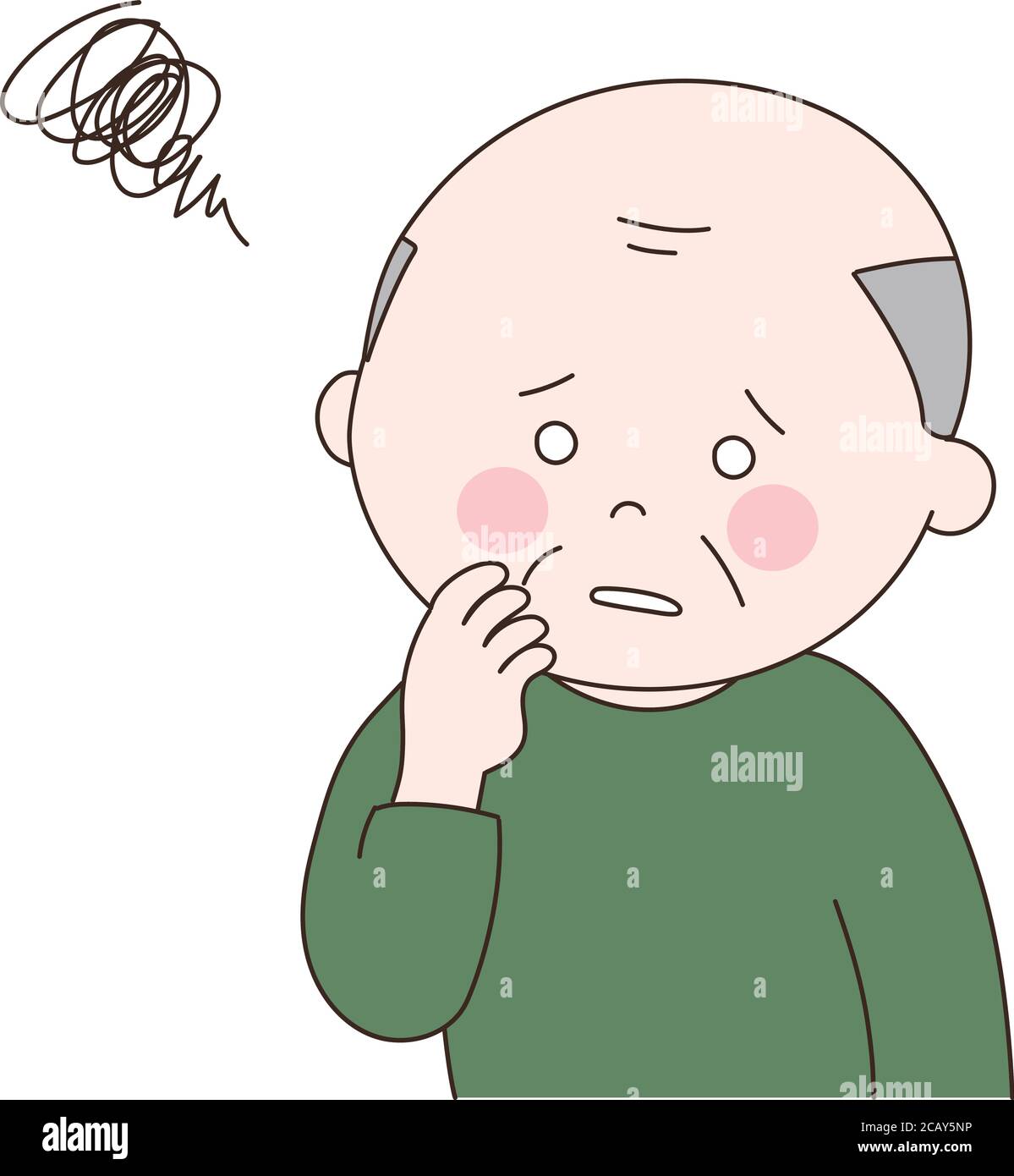 Elderly man having difficulty. Vector illustration isolated on white ...