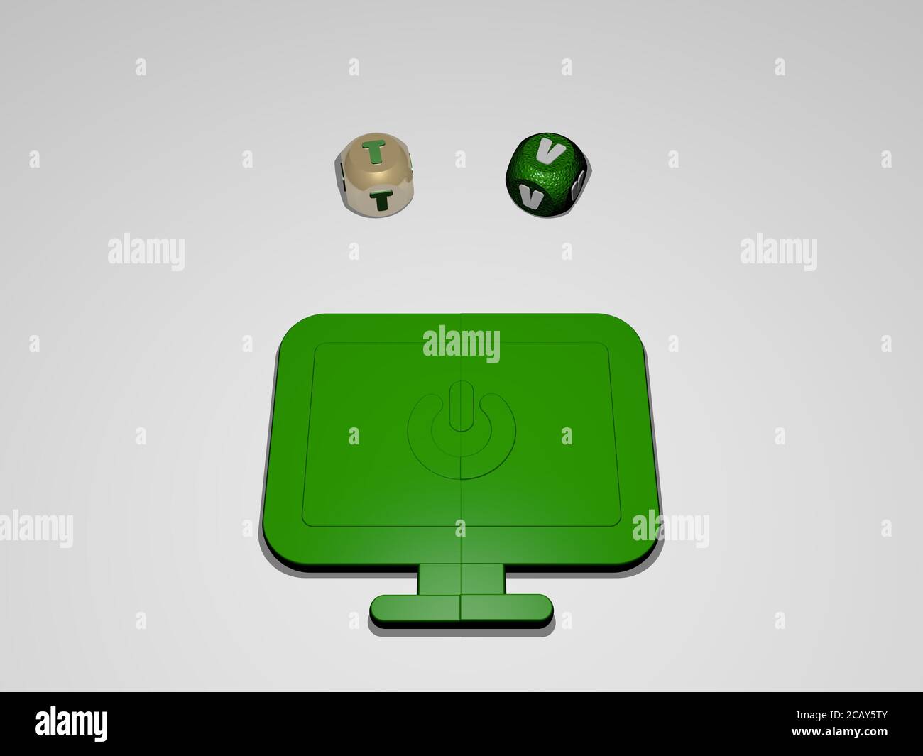 tv circular text of separate letters around the 3D icon. 3D ...