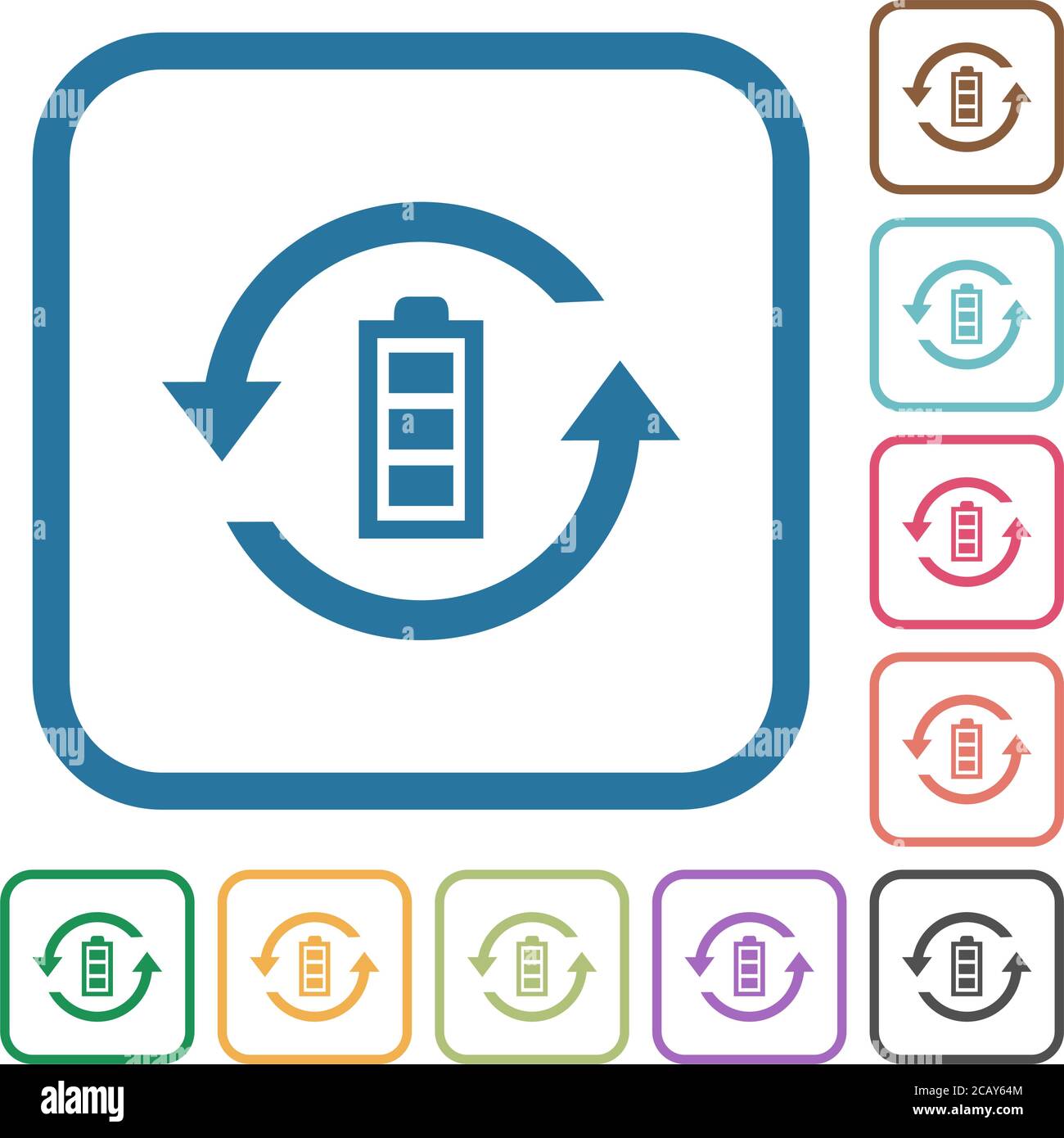 Renewable energy simple icons in color rounded square frames on white ...