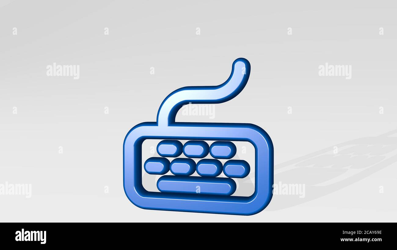 KEYBOARD 3D icon casting shadow. 3D illustration. computer and business ...