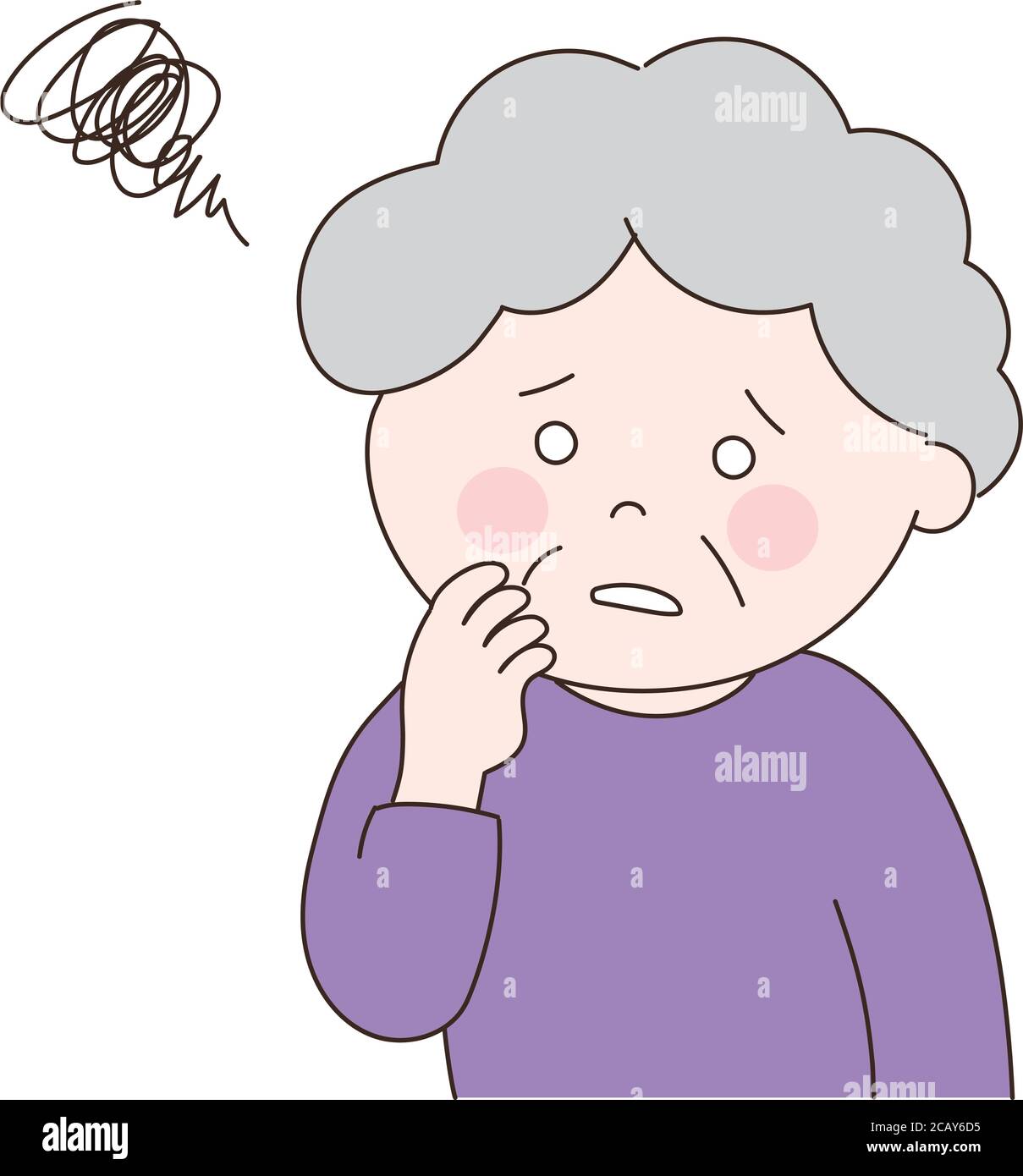 Elderly woman having difficulty. Vector illustration isolated on white ...