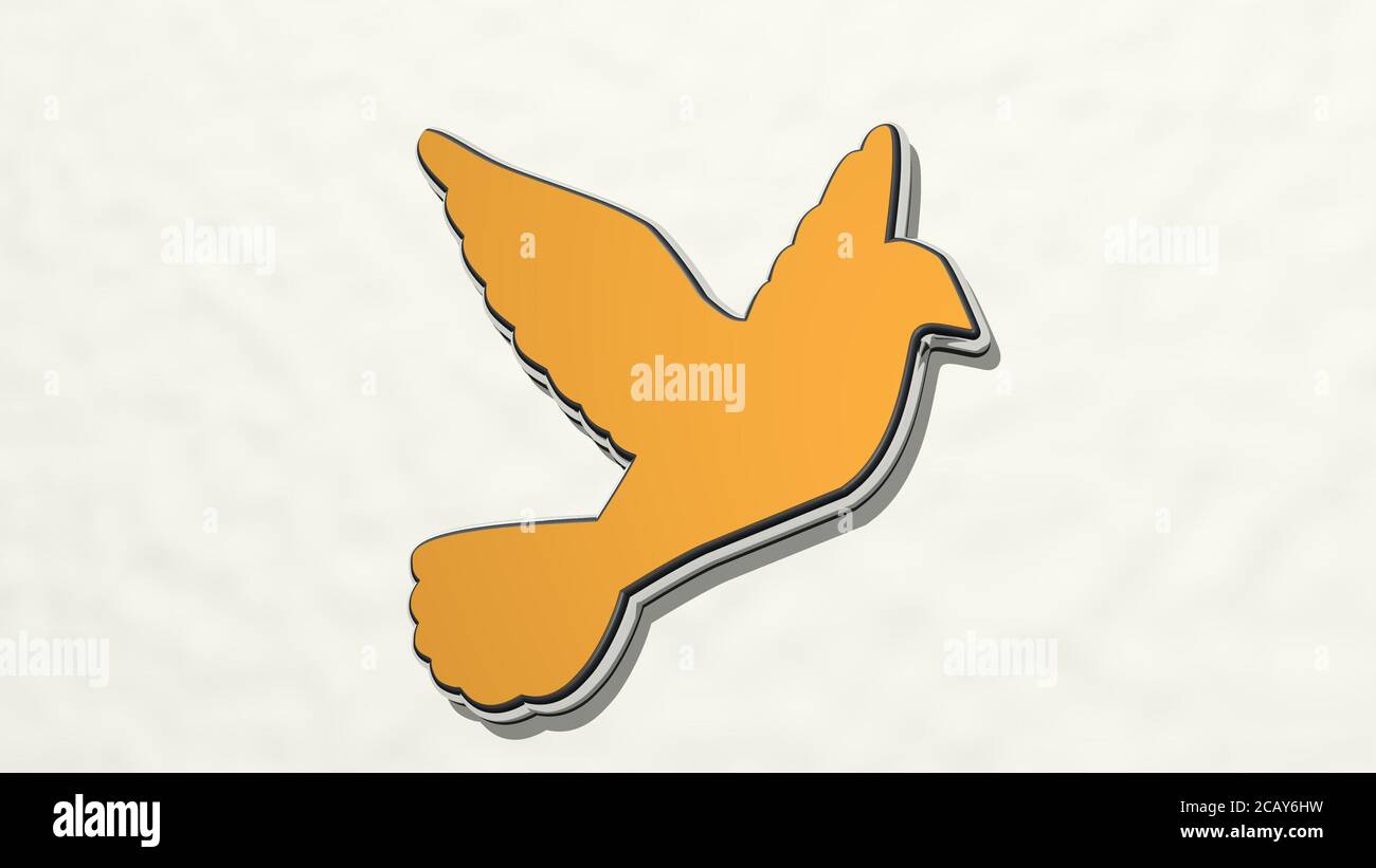 BIRD 3D drawing icon. 3D illustration. animal and background Stock ...