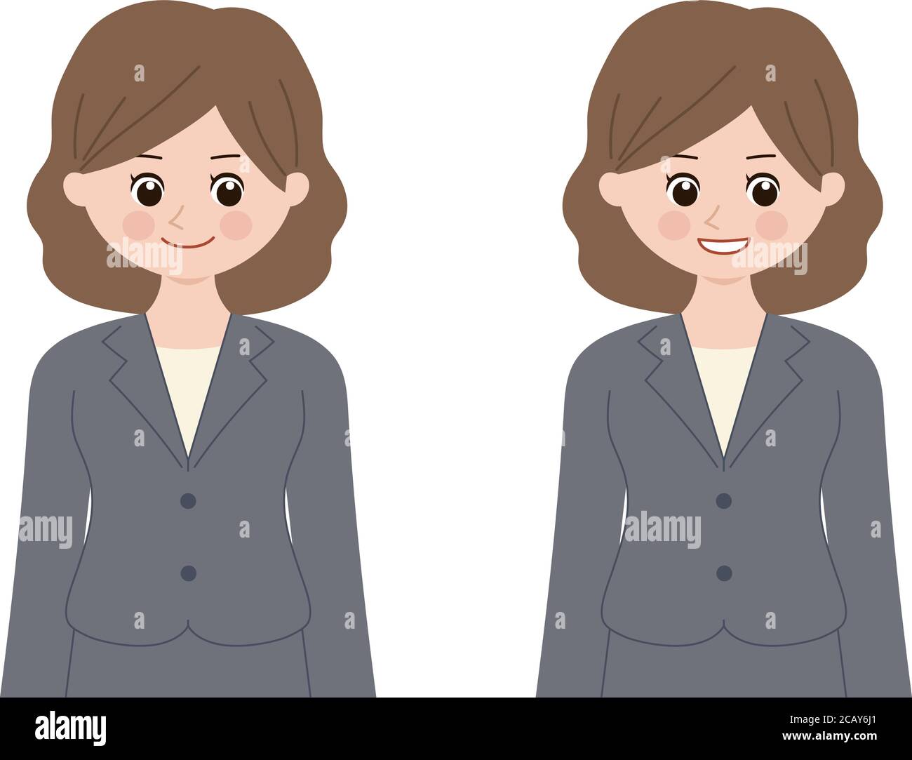 Portrait of businesswoman wearing a suit. Vector illustration isolated ...