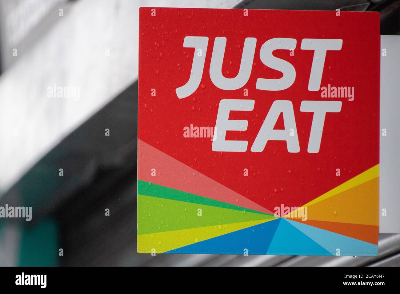 Delivery sign just eat hi-res stock photography and images - Alamy