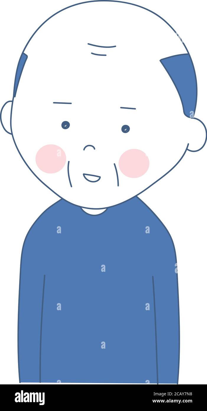 Too skinny man due to illness. Two-tone vector illustration isolated on ...