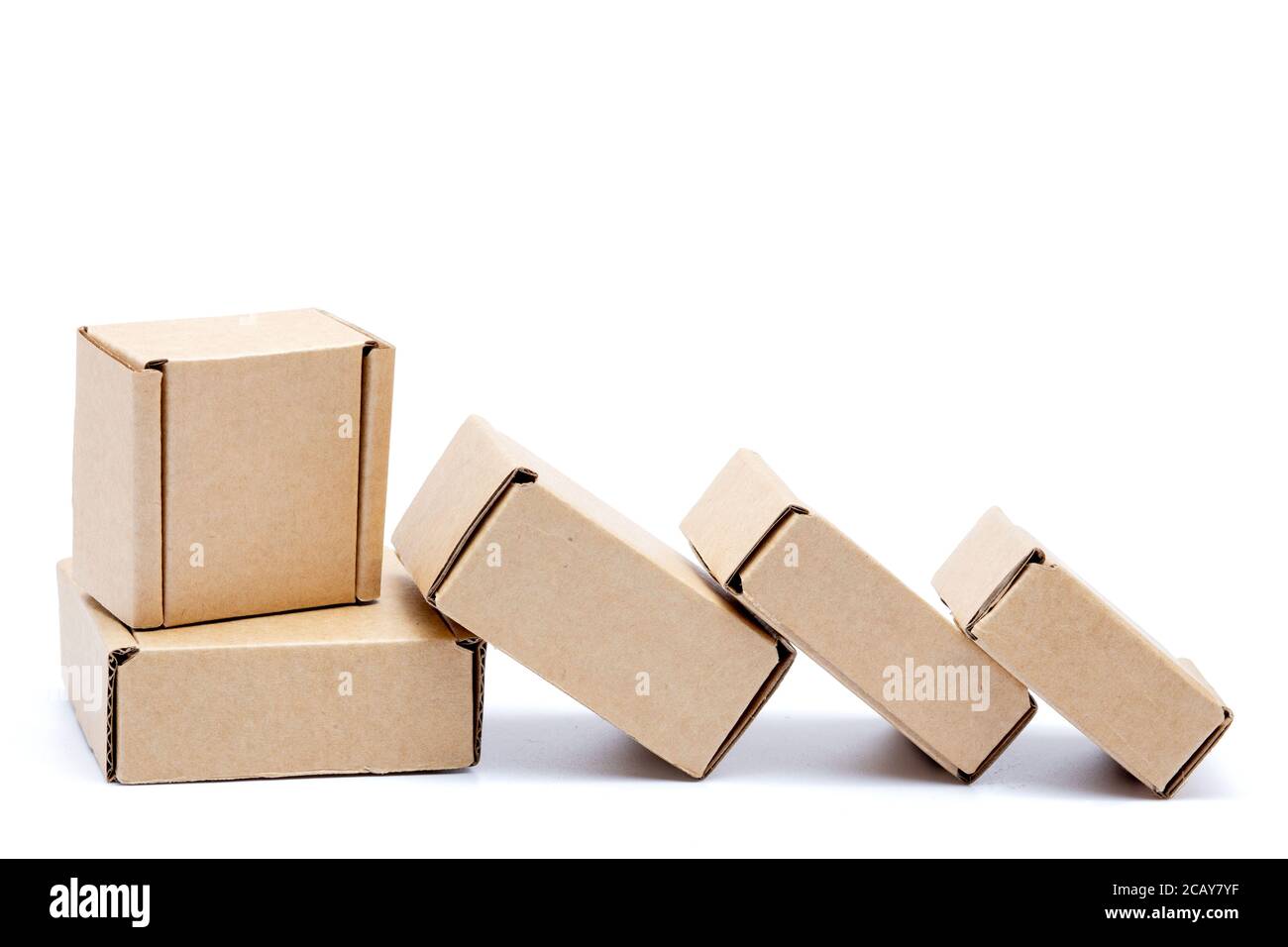 collection of various cardboard boxes on white background Stock Photo ...